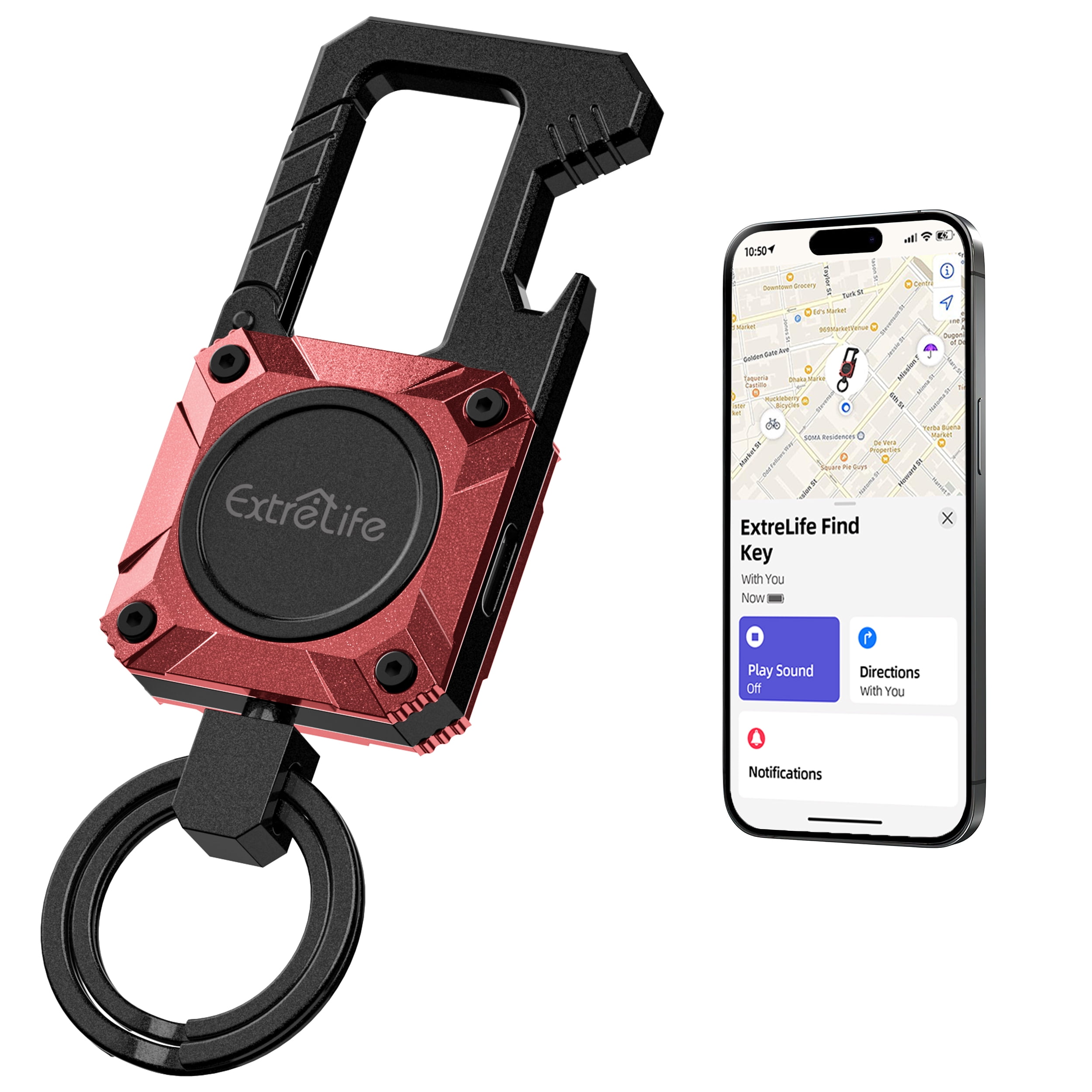 ExtreLife Smart Keychain, Works with Apple Find My, Heavy Duty Keychain ...