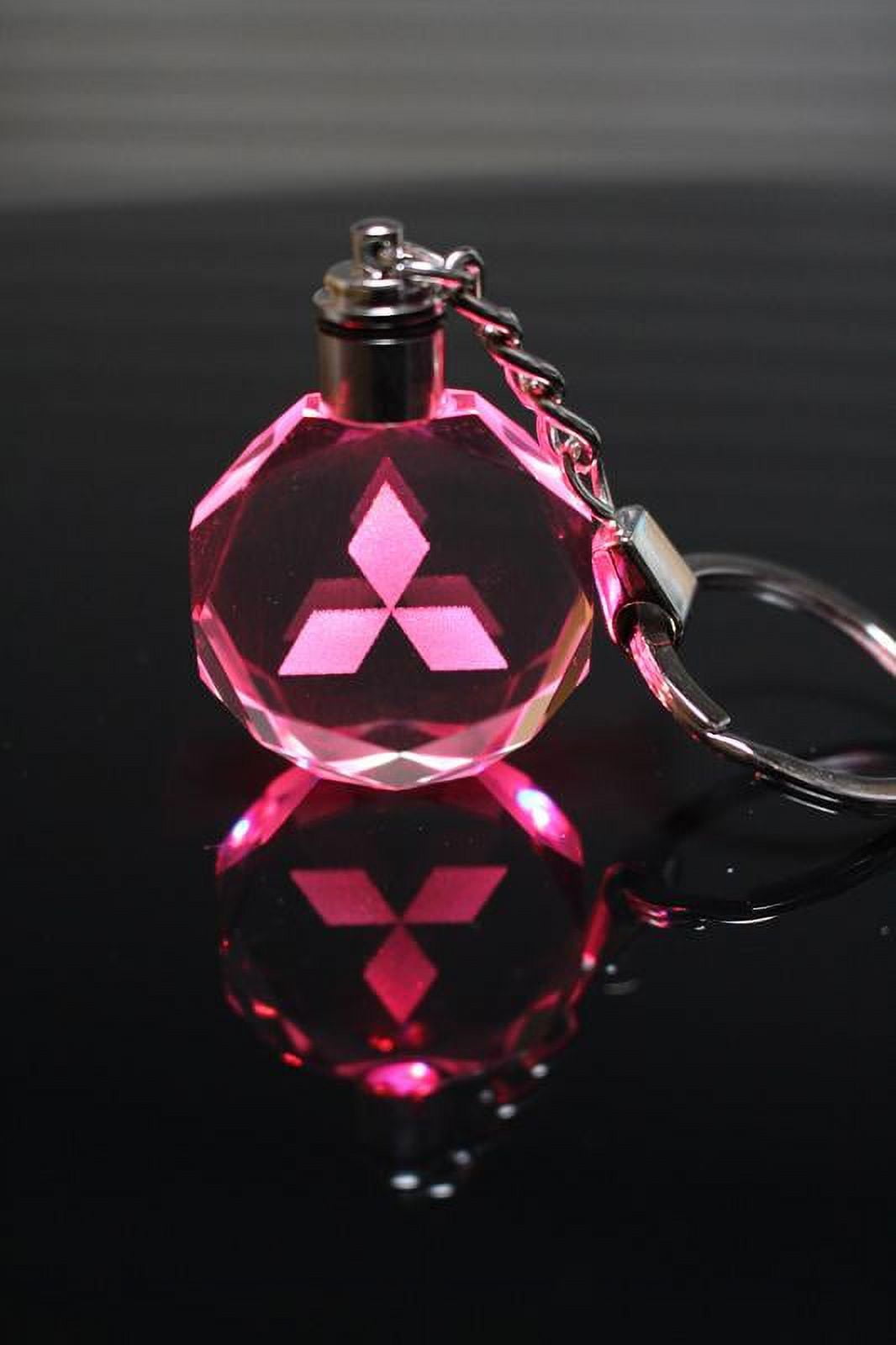Keychain with Car Logo Laser Engraved Crystal Body w/Colorful LED Light ...
