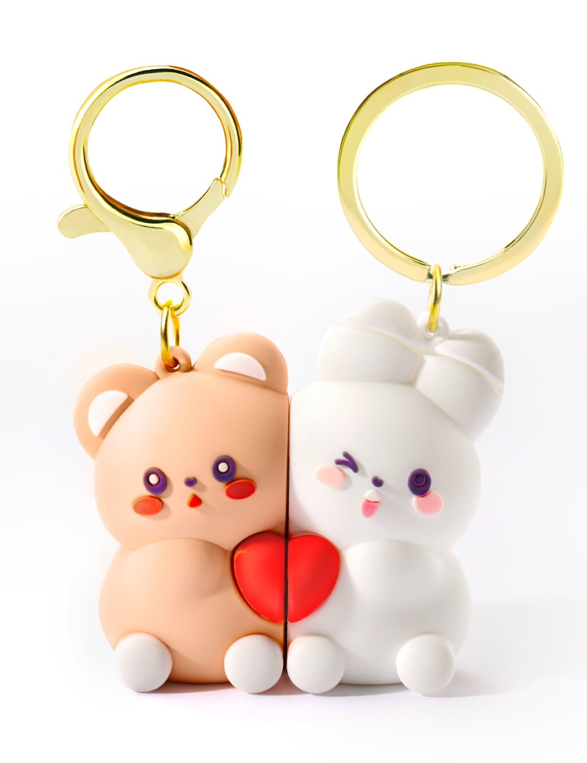 Keychains Magnetic Matching Keychains for Couples Cartoon Animal Keychain Toys Best Friend ...