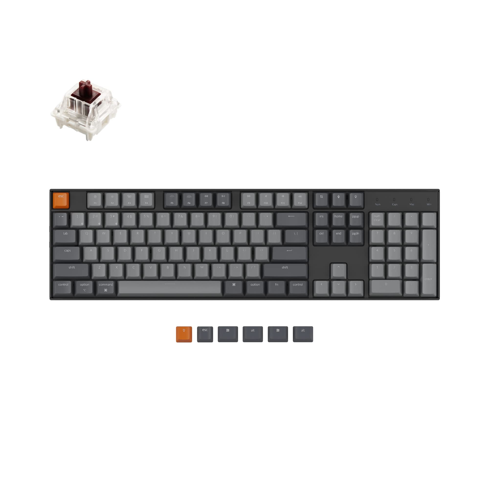 Keychron K10 Full Size Layout White LED Backlit Hot-Swappable ...