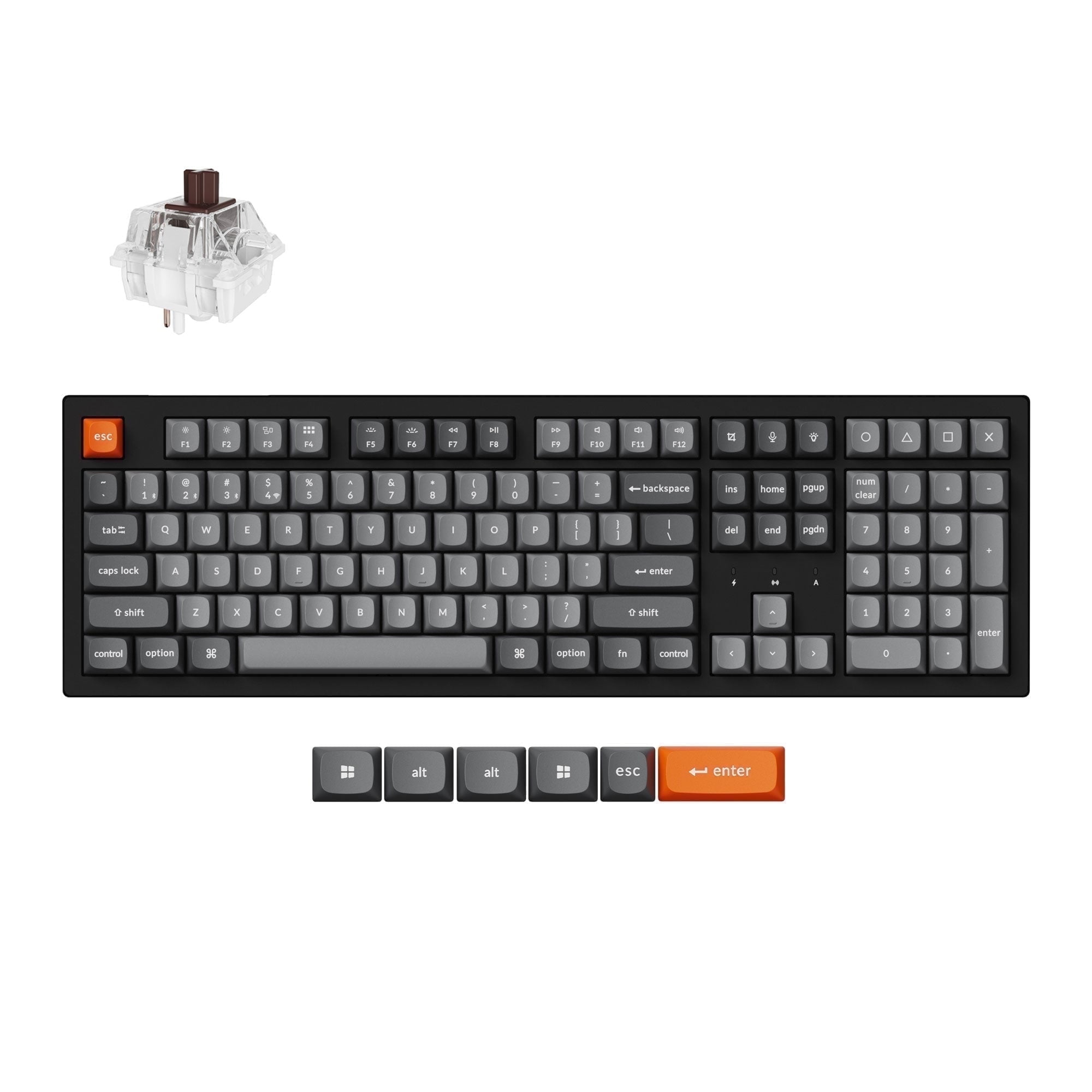 Keychron K10 Max Full-Size Wireless Mechanical Keyboard, QMK, 2.4G/Bluetooth, Hot-Swap, RGB ...