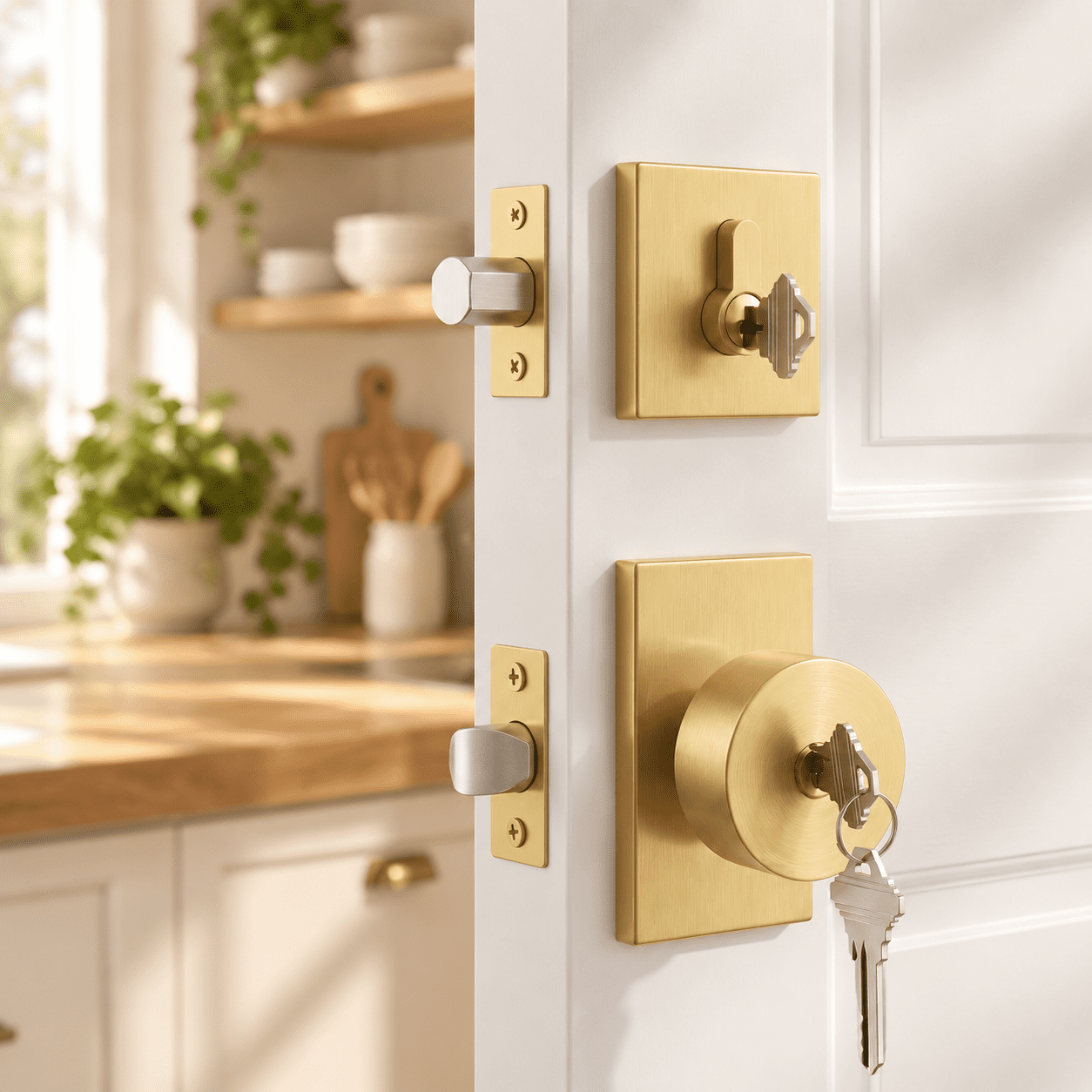 Keyed Alike Brushed Exterior Door Lock Set With Deadbolt 1pack ...