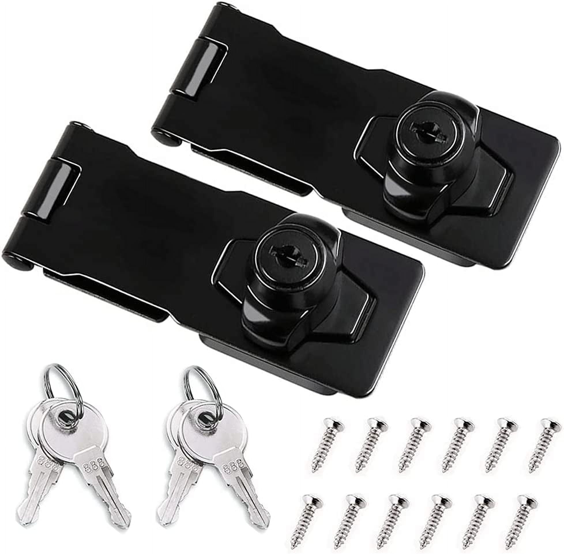 Keyed Hasp, 2 Pack Buckle And 3 Inch Padlock, Two In One Metal Lock ...