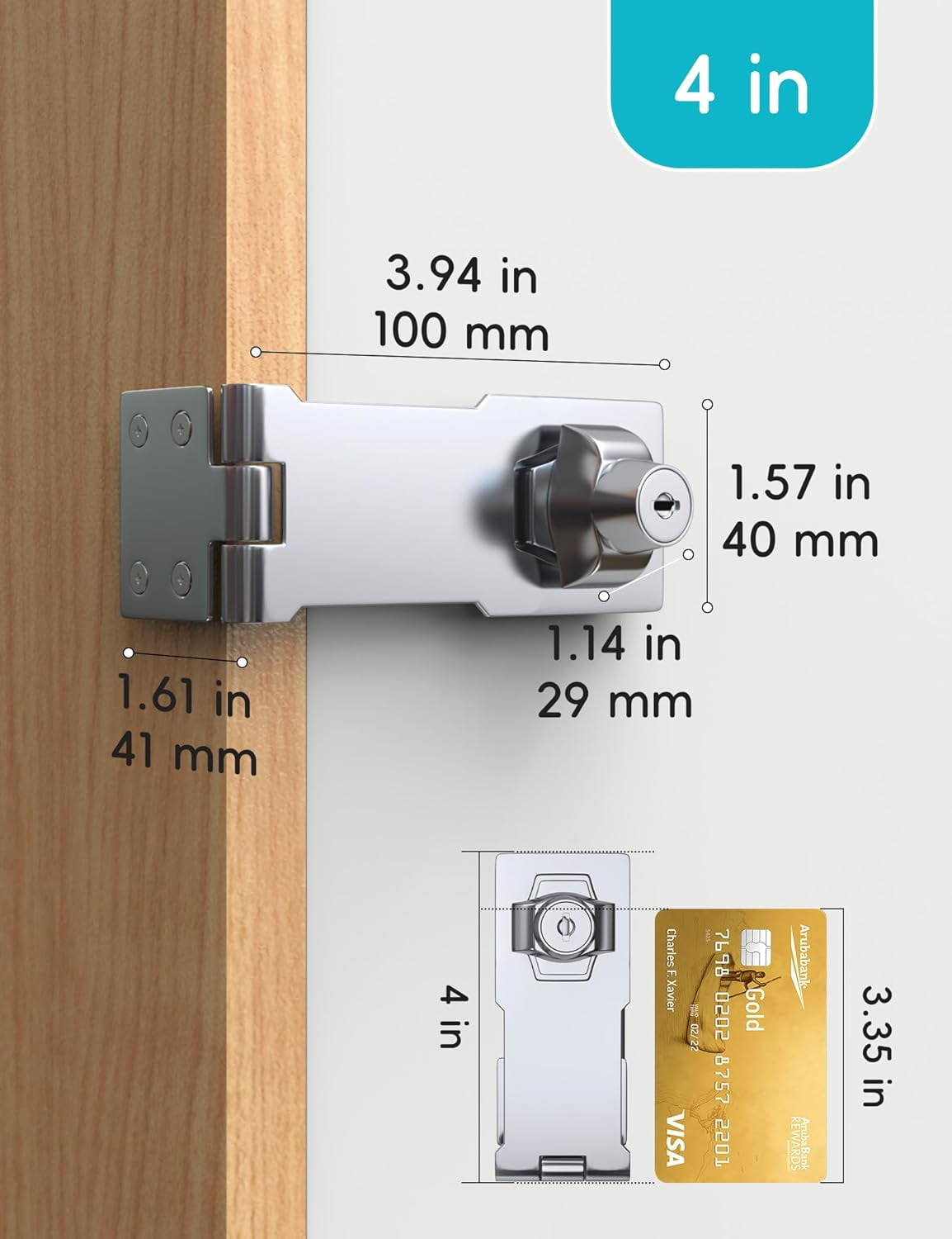 Keyed Hasp Locks, 4 Inch, Twist Knob Keyed Locking Hasp, Cabinet Locks ...
