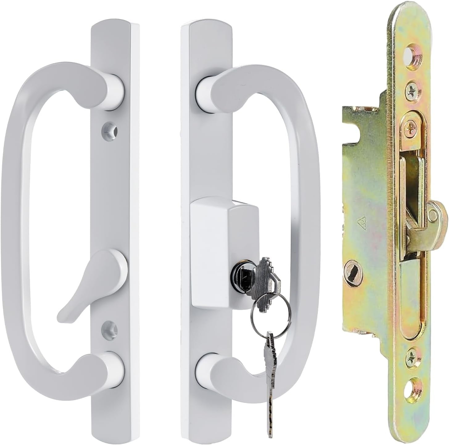 Keyed Sliding Patio Door Handle Set with Mortise Lock, Zinc Diecast ...