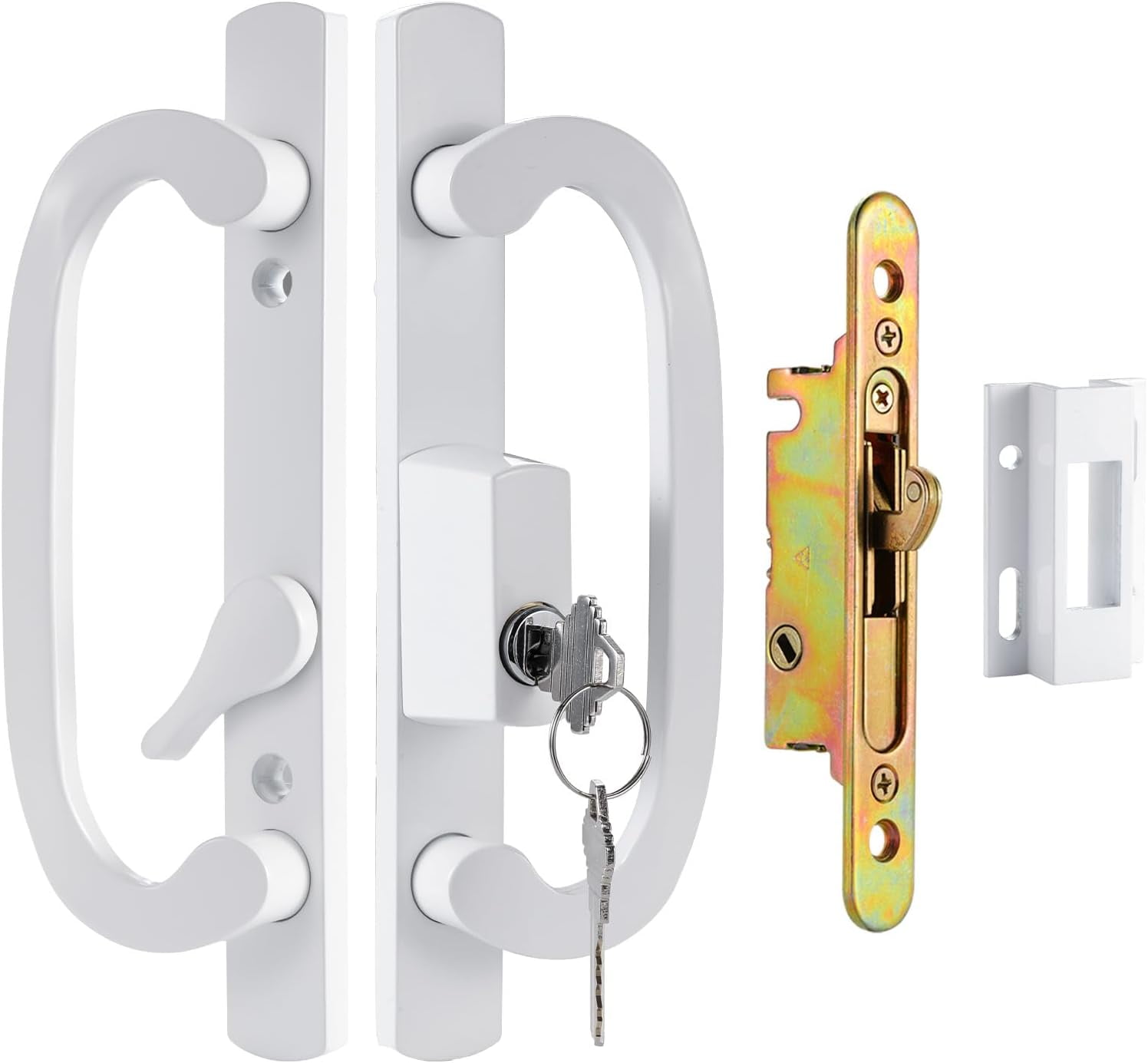 Keyed Sliding Patio Door Handleset, 45 ° Keyway, 3-15/16" H.C., Fits 1 ...