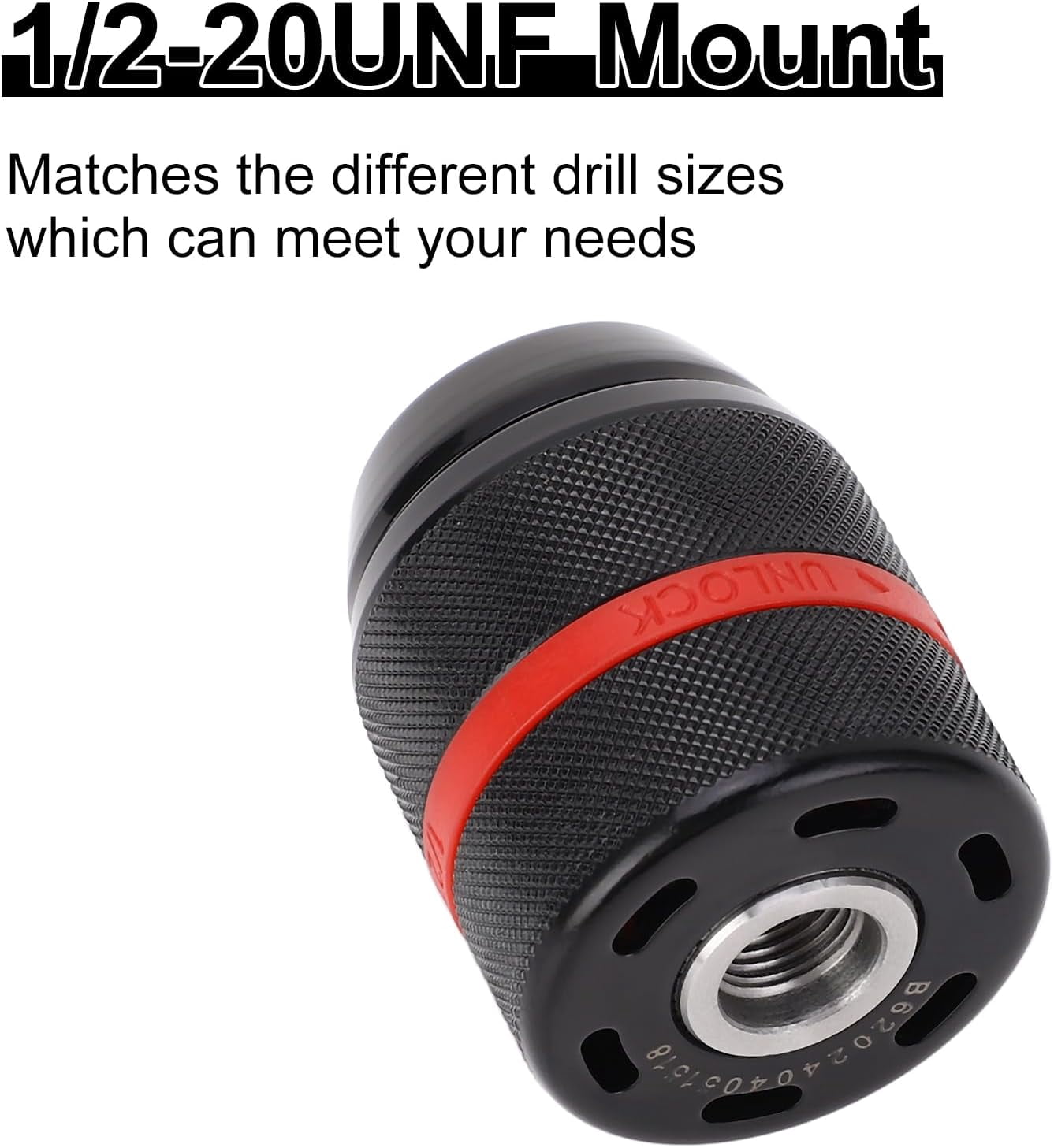 Keyless Chuck for Power Tools, Self-tighten Drill Chuck with Wide ...