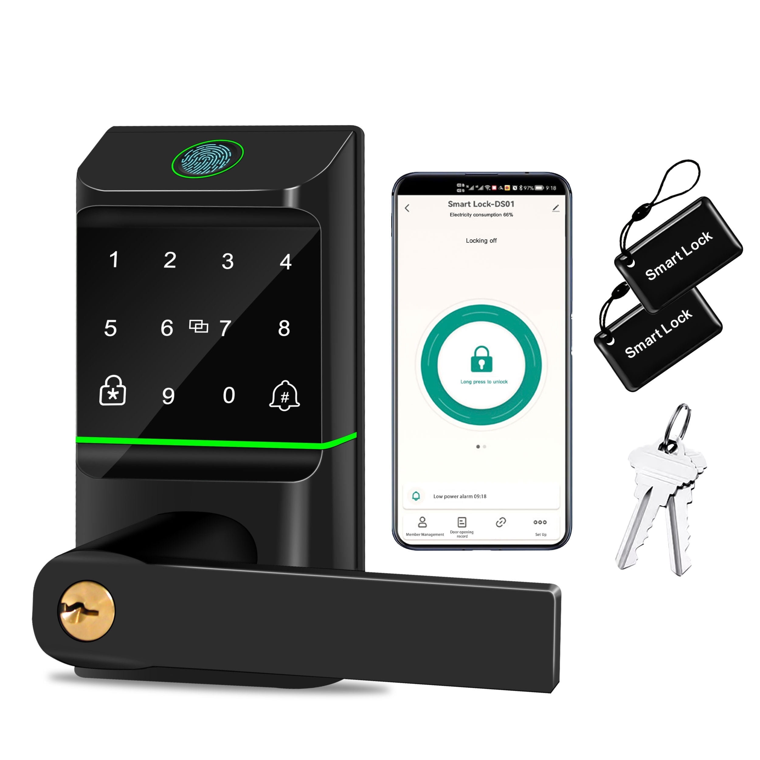 Keyless Entry Auto Door Lock, Smart Deadbolt Lock with Door Knob ...