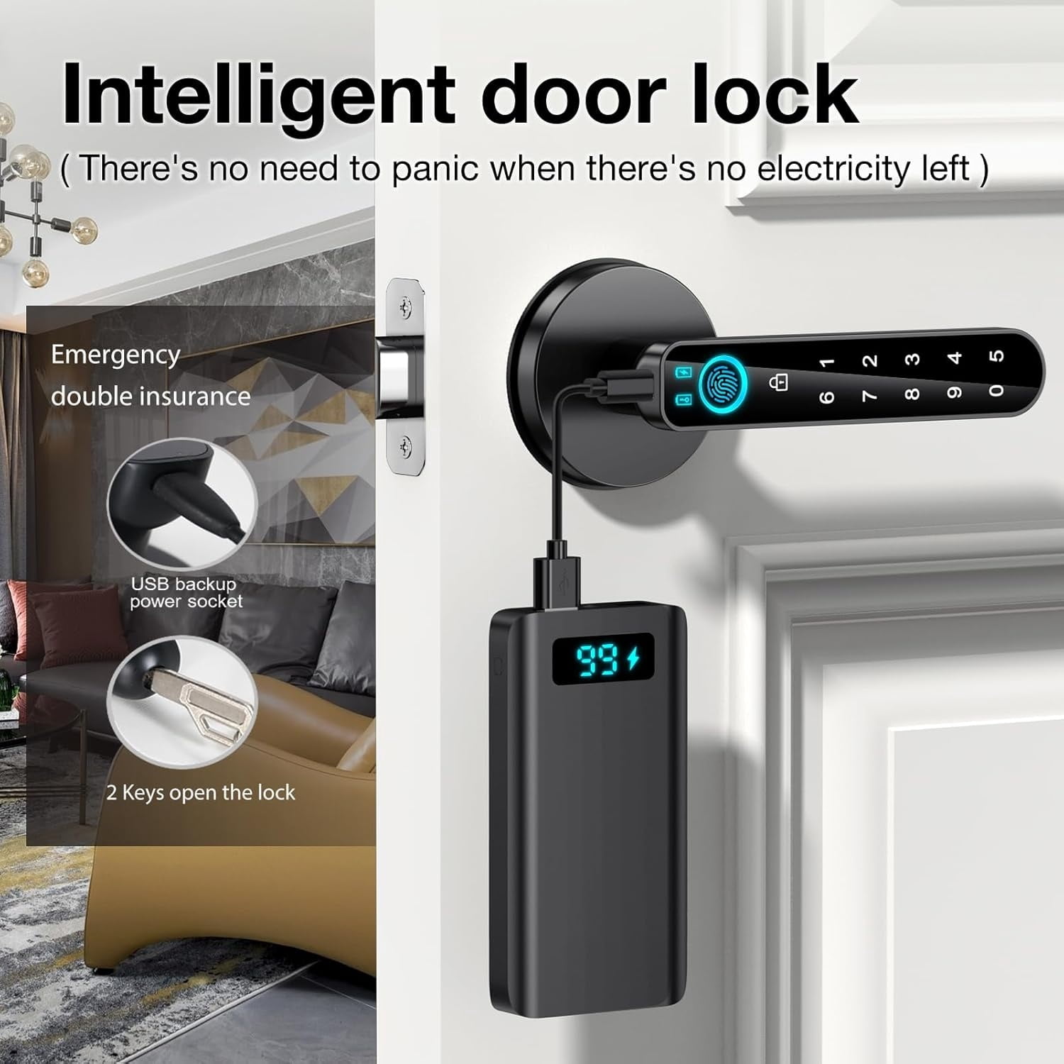 Keyless Entry Digital Door Lock for Front Door - Fingerprint Keypad ...
