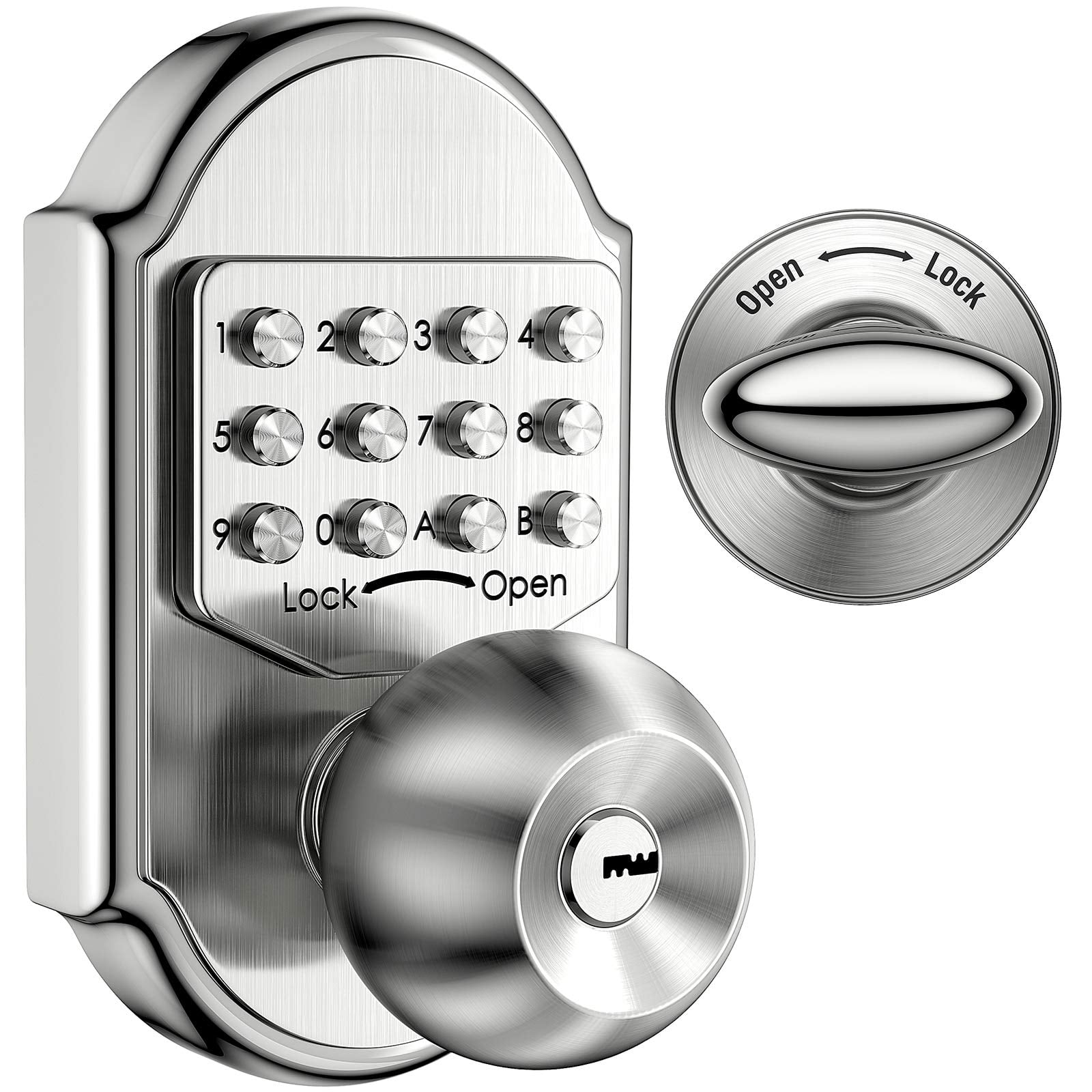 Keyless Entry Door Lock Deadbolt Keypad Mechanical Stainless Steel ...