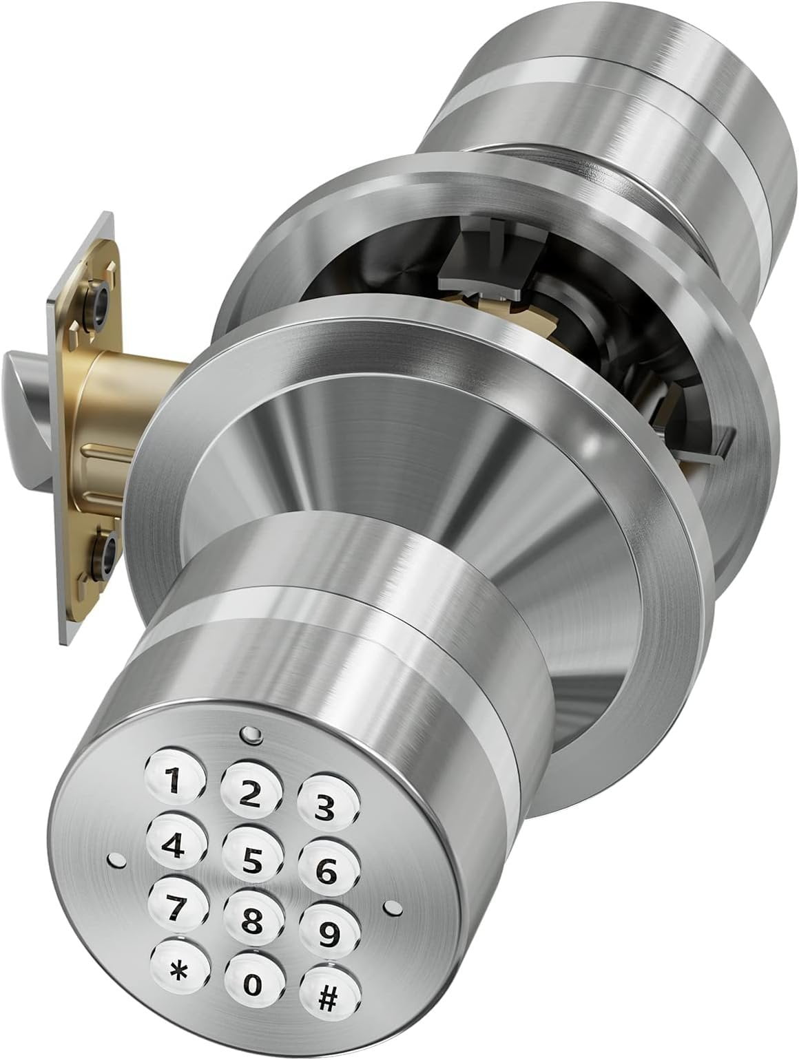 Keyless Entry Door Lock, Door Knob with Keypad, Smart Code Door Lock ...
