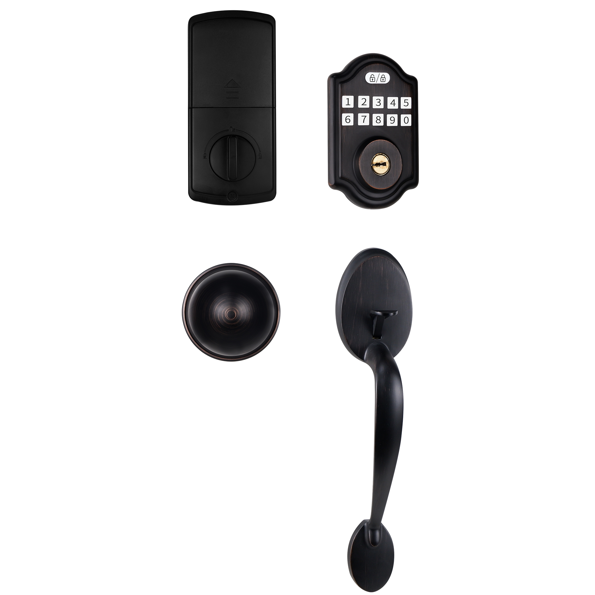 Keyless Entry Door Lock, Electronic Keypad Deadbolt with Door Handle ...