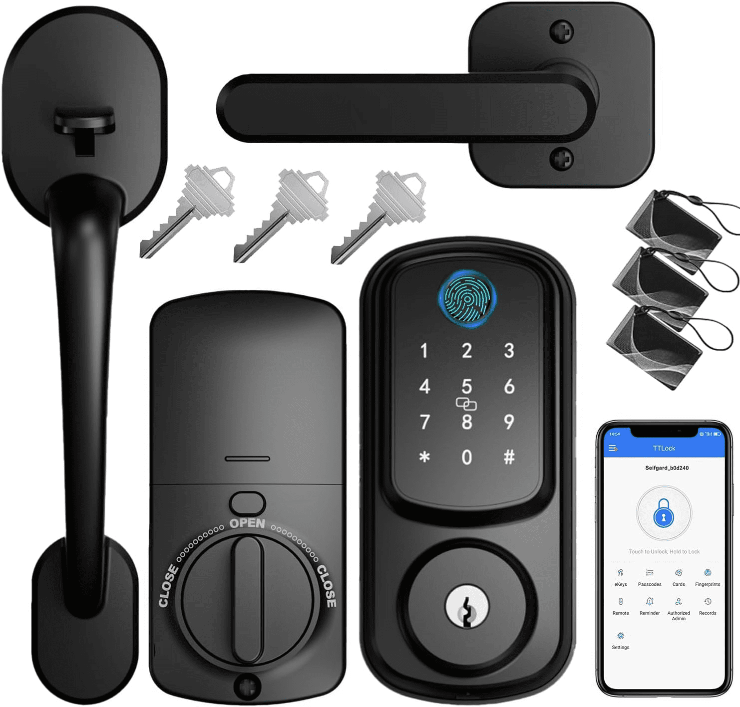 Keyless Entry Door Lock with Handle Set, Keyless Entry Door Lock ...