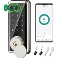 Keyless Entry Door Lock, Locks for Front Door & Key Fobs & Remote Control, Keypad Deadbolt ...