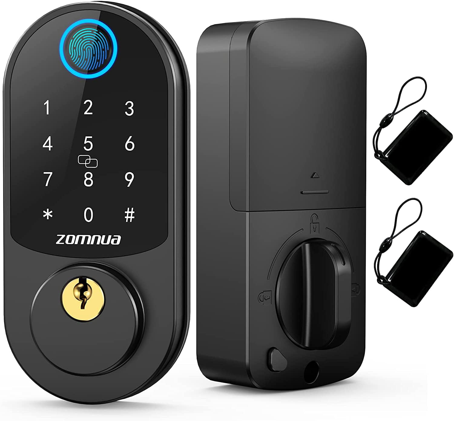 Keyless Entry Door Lock, Zomnua Fingerprint Door Lock with Keypads ...