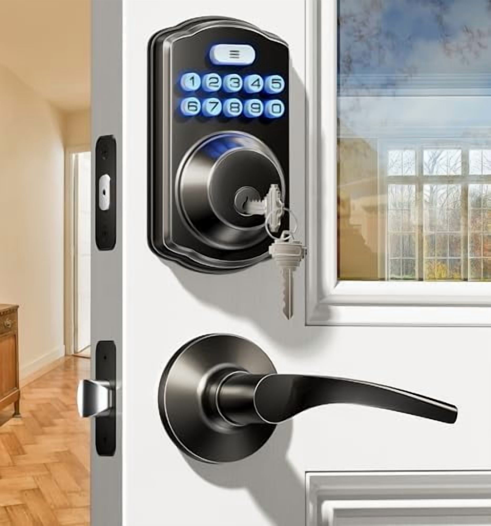 Keyless Entry Door Lock with 2 Lever Handles - Electronic Keypad ...