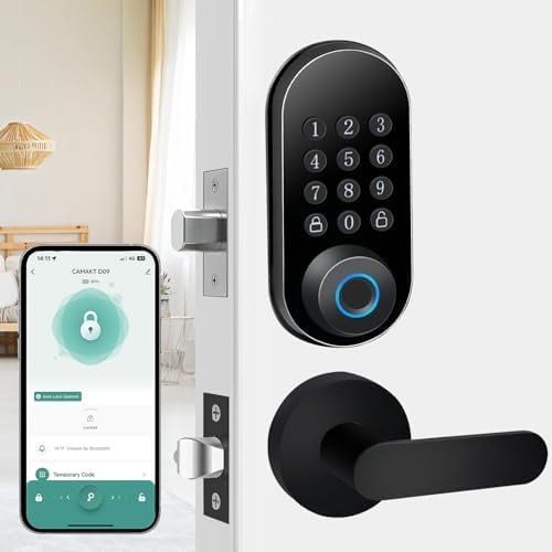 Keyless Entry Door Lock with Handle Set, Smart Electronic Keypad ...