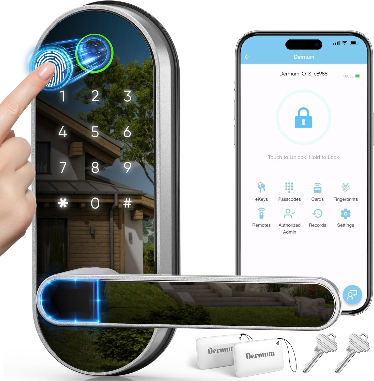 Keyless-Entry Fingerprint Digital Smart Lock: Electronic Door Lock with ...