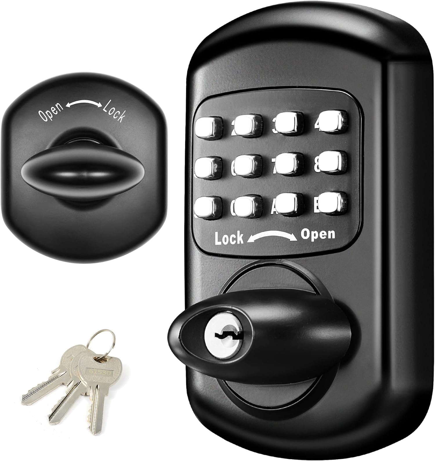 Keyless Entry Keypad Deadbolt - Digital & Mechanical Door Lock, Low ...