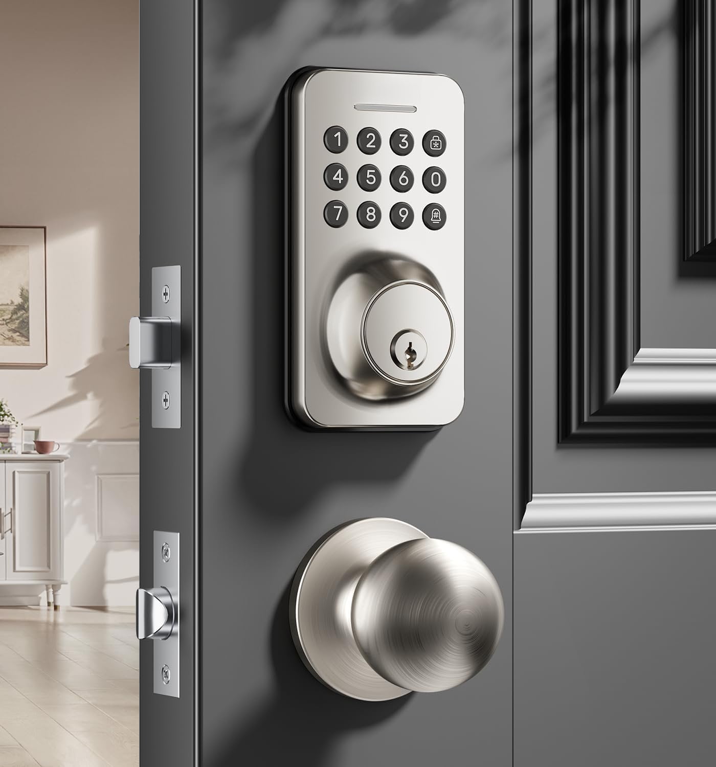 Keyless Entry Keypad Deadbolt with Handle Set, Lock, -Lock + One-Touch ...