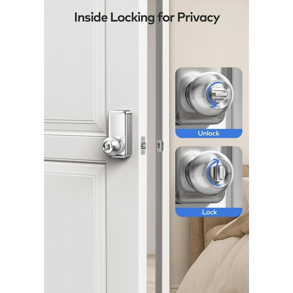 Keyless Entry Keypad Door Lock with Handle, Electronic Digital Smart ...