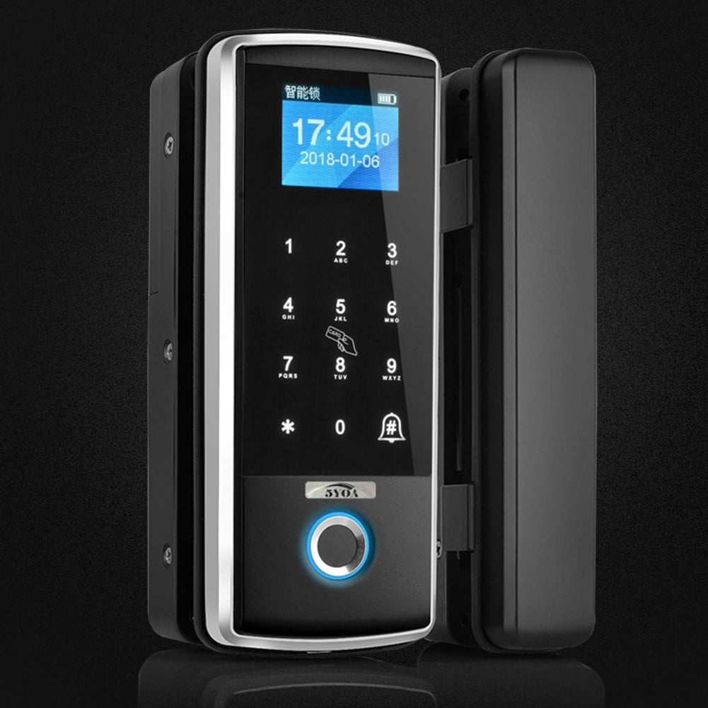 Keyless Entry Smart Lock For Glass Door With Fingerprint And Password ...