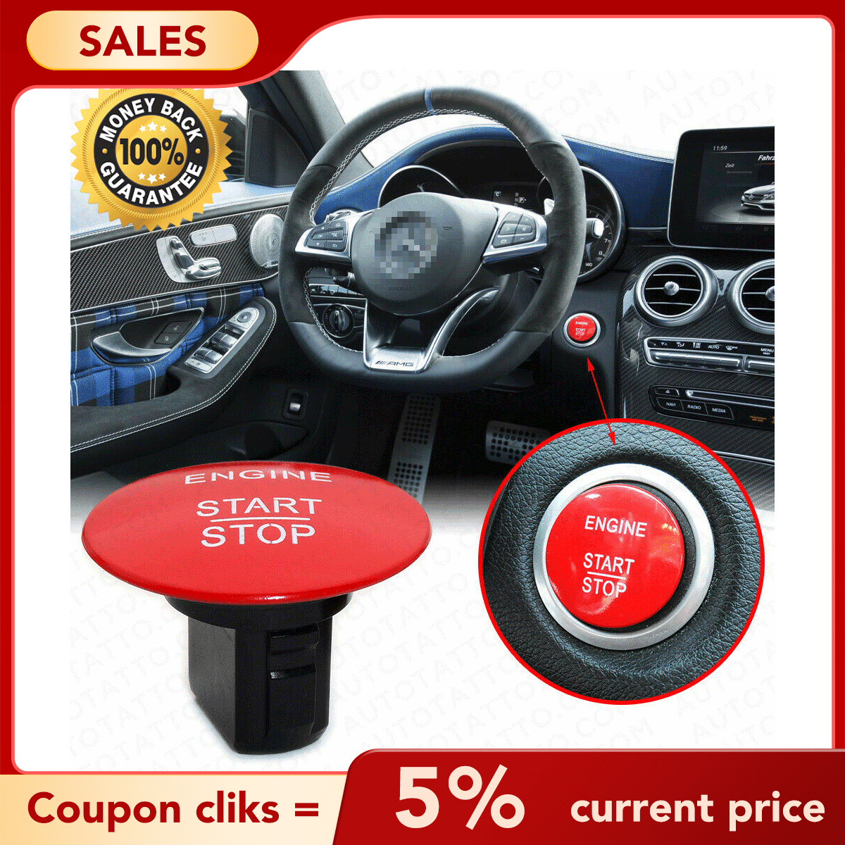 Keyless Push Start Stop Button Go Engine Ignition Switch fit for ...