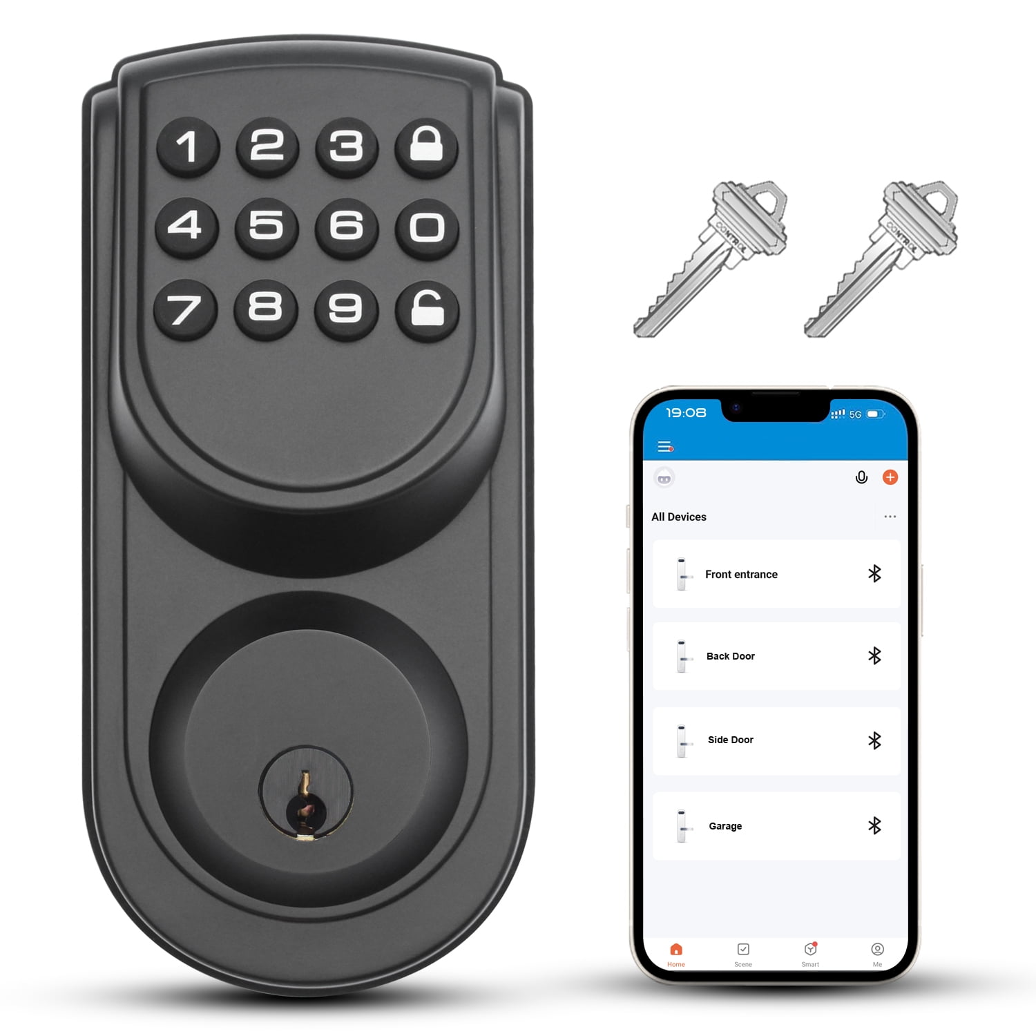 Keyless Smart Electronic Entry Door Lock Keypad Deadbolt - Walmart.com