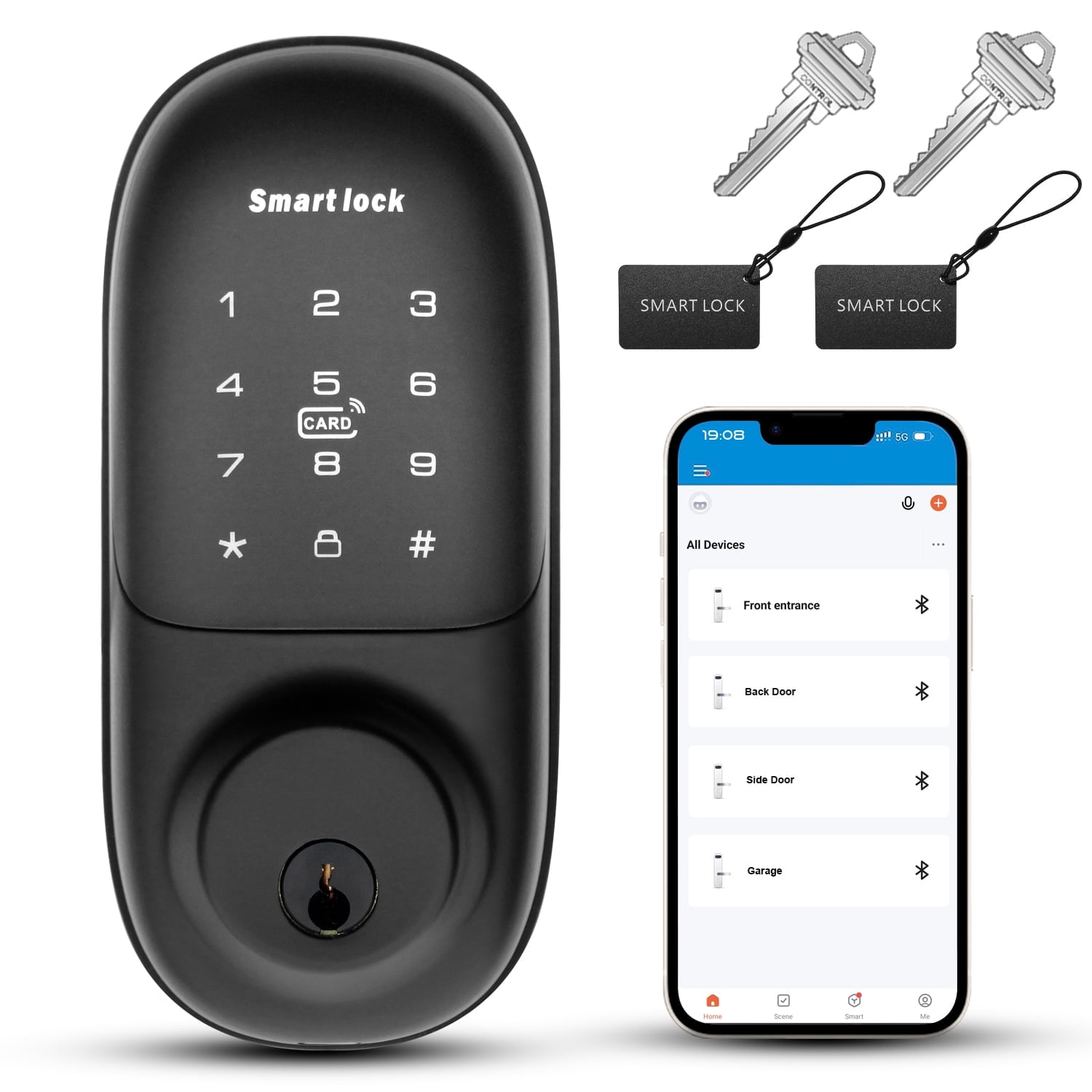 Keyless Smart Electronic Entry Door Lock Keypad Deadbolt - Walmart.com