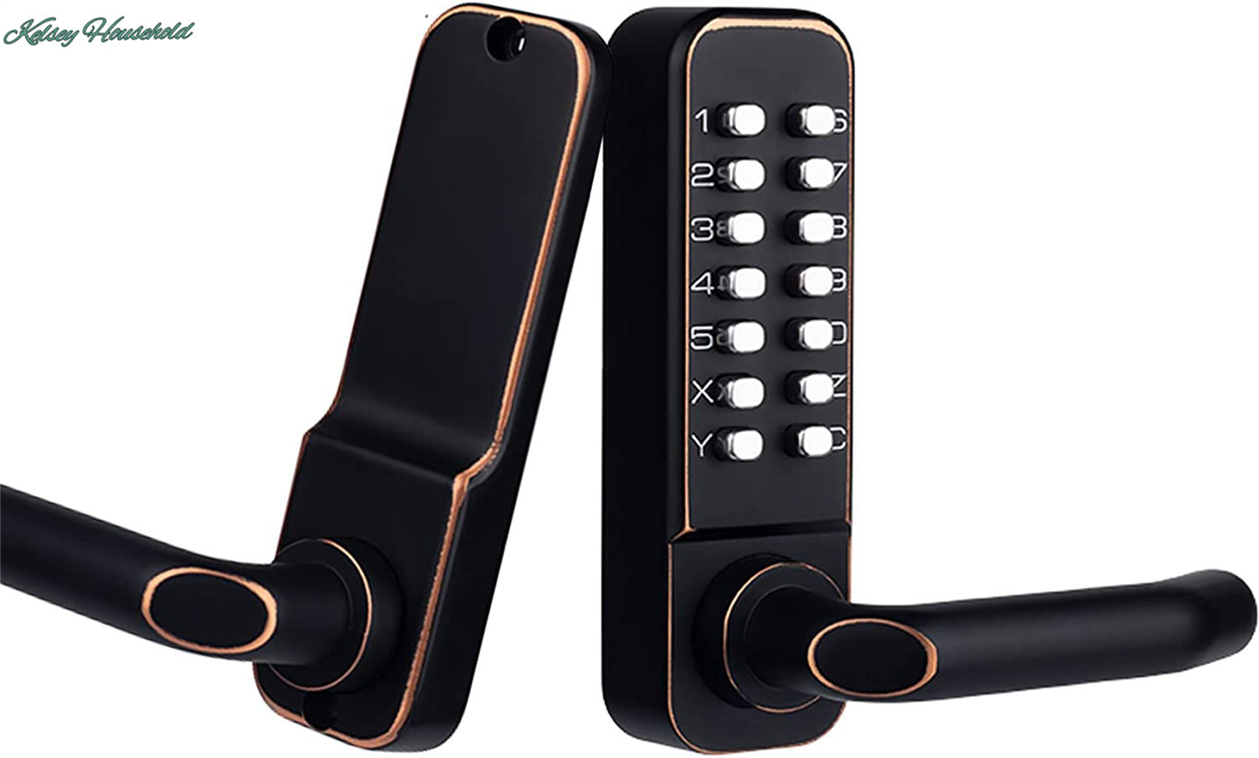 Keyless door lock with keyboard door handle, mechanical keyboard door ...