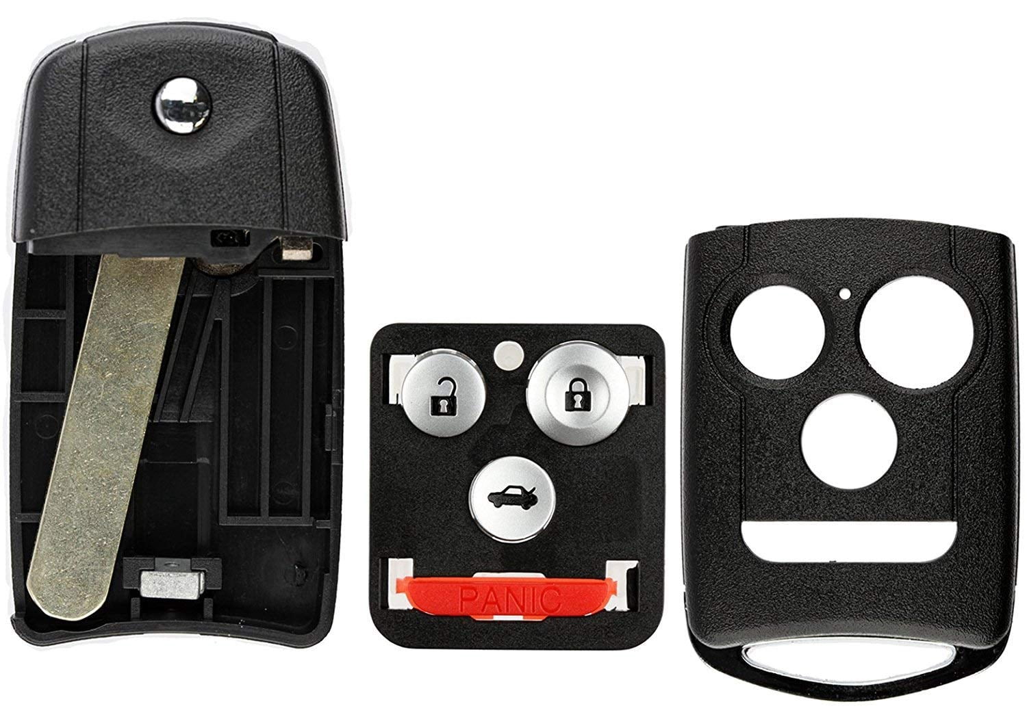 KeylessOption Keyless Entry Remote Control Uncut Blank Flip Key Fob ...