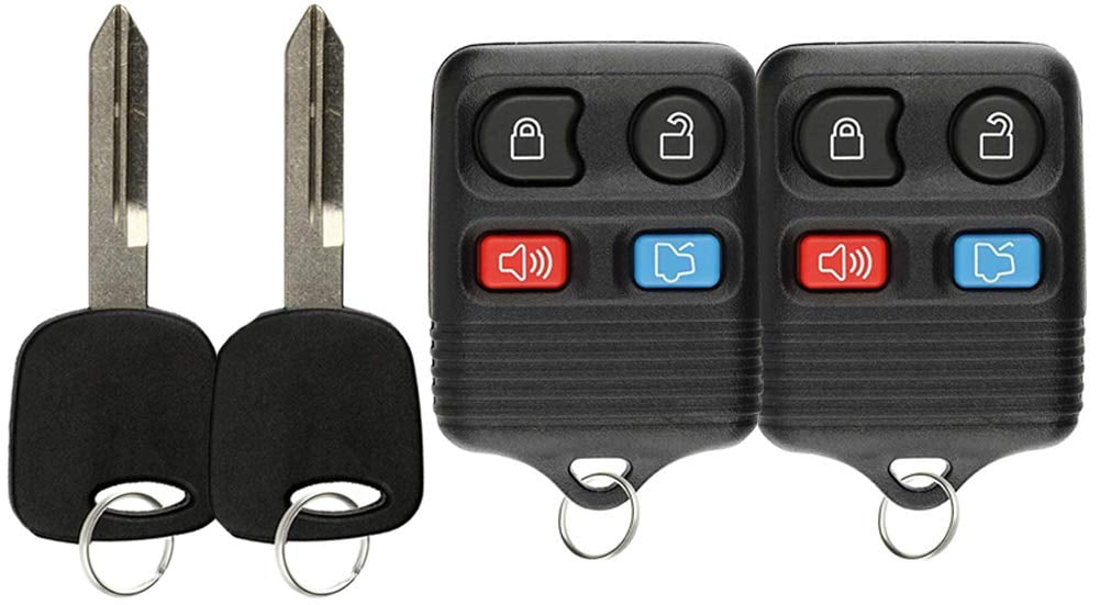 KeylessOption Keyless Entry Remote Fob Uncut Car Ignition Key for Ford ...