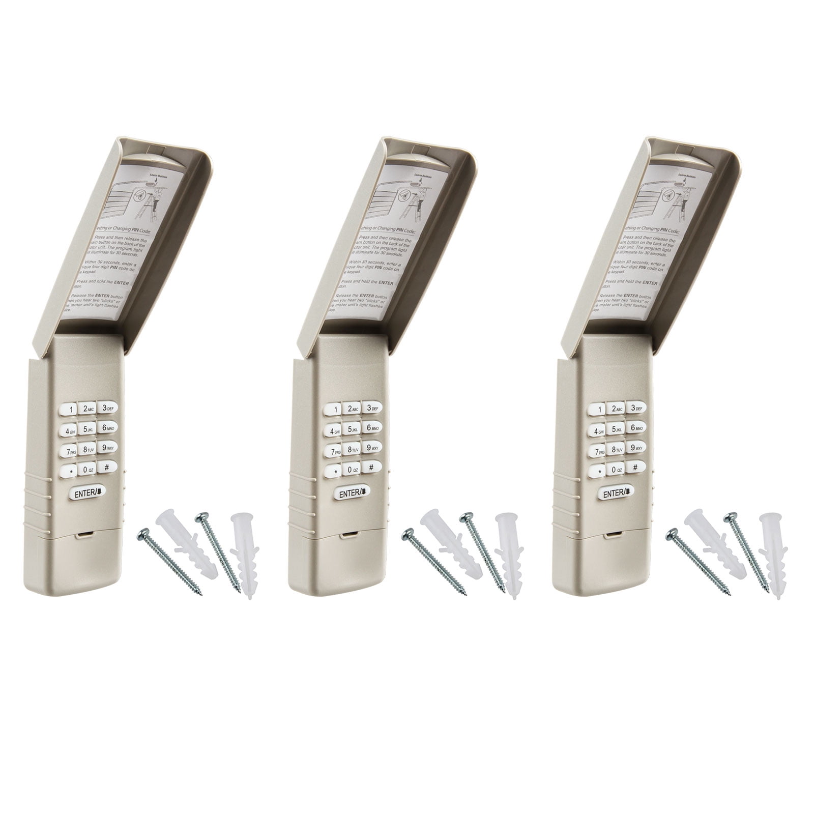 KeylessOption Replacement for LiftMaster 377LM Wireless Keypad, 3 pack ...