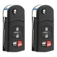 KeylessOption replacement blank flip key fob for Mazda (BBM4-67-5RY) 3 ...