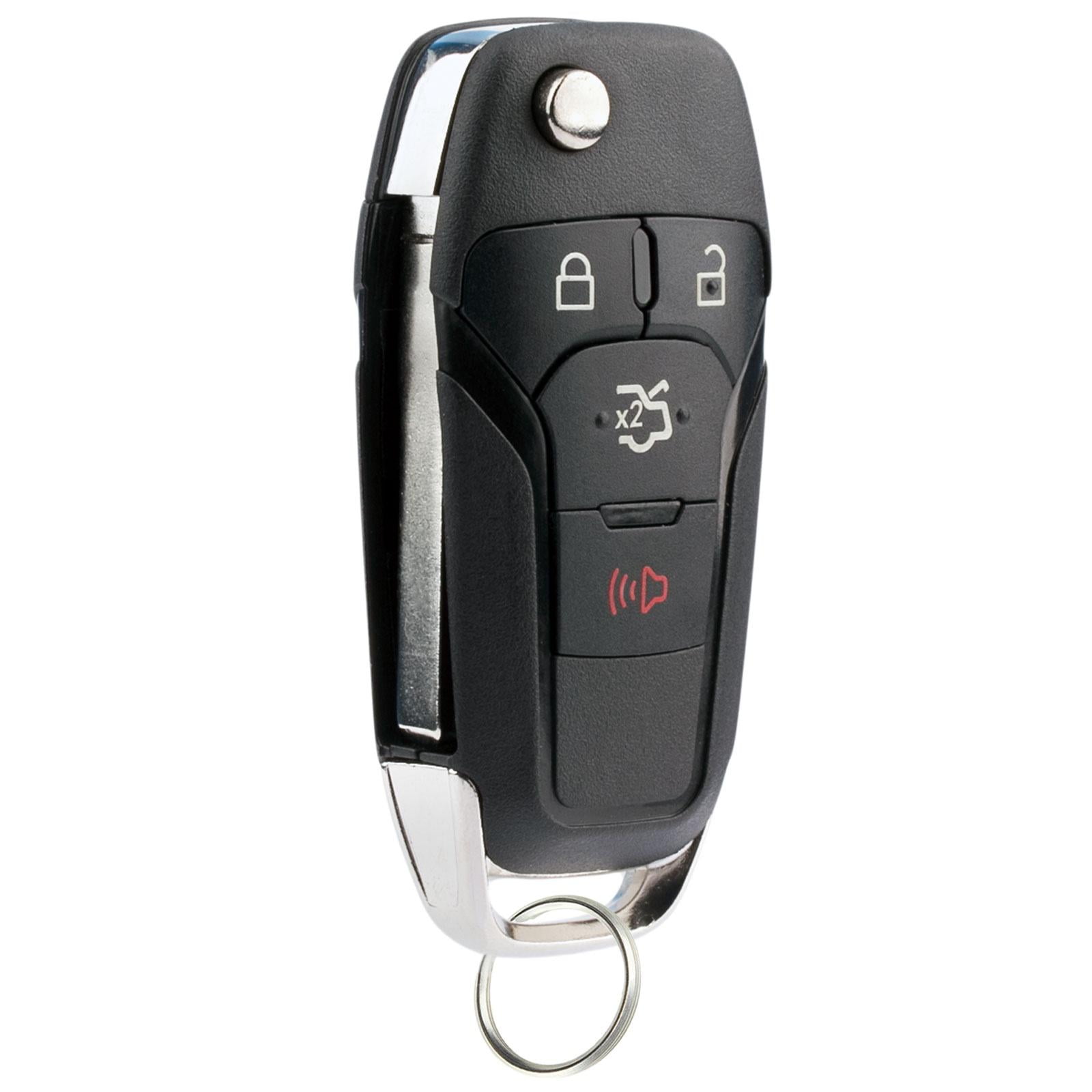 KeylessOption replacement blank key + flip style fob for 2013-2016 Ford ...