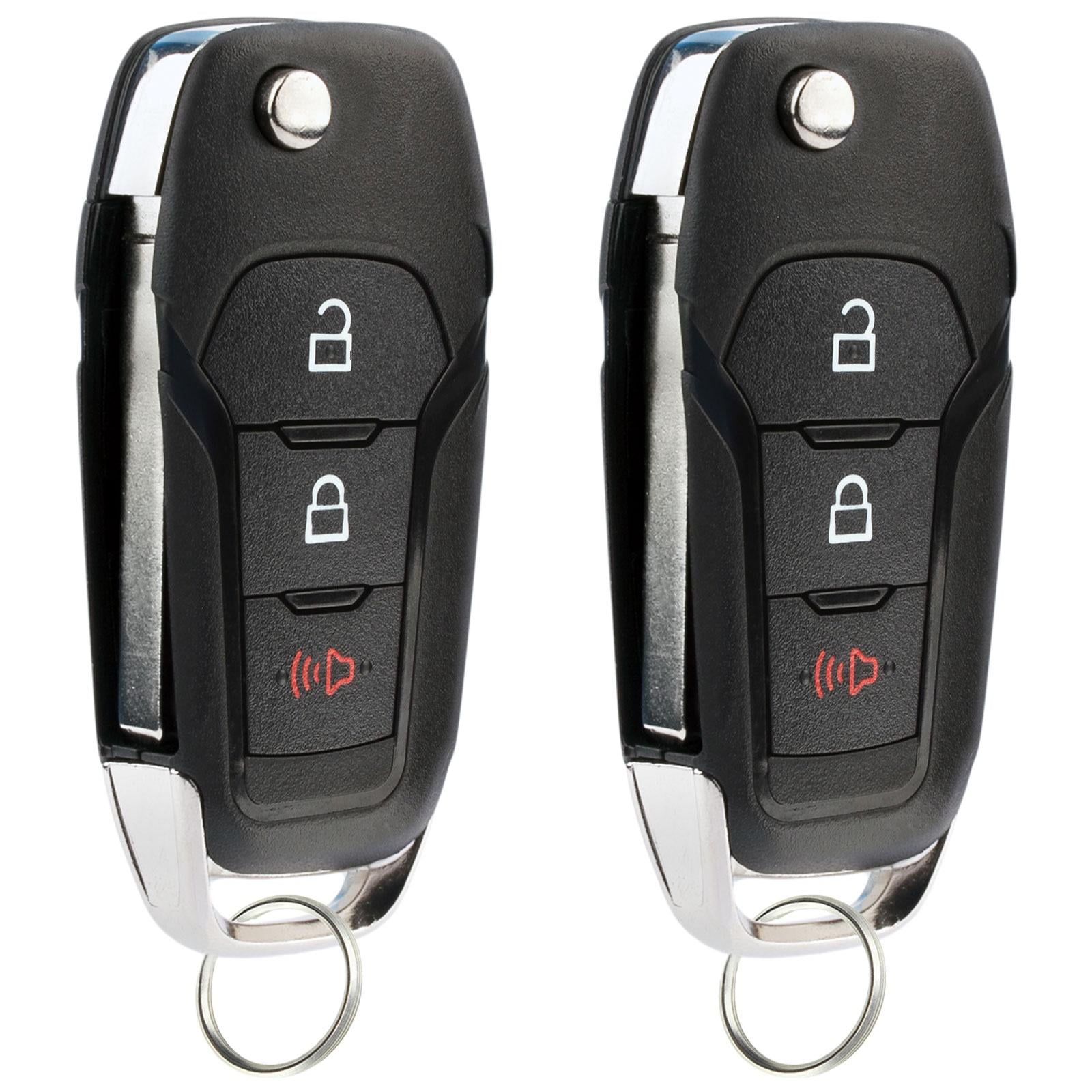 KeylessOption replacement blank key + flip style fob for 2016+ Ford ...