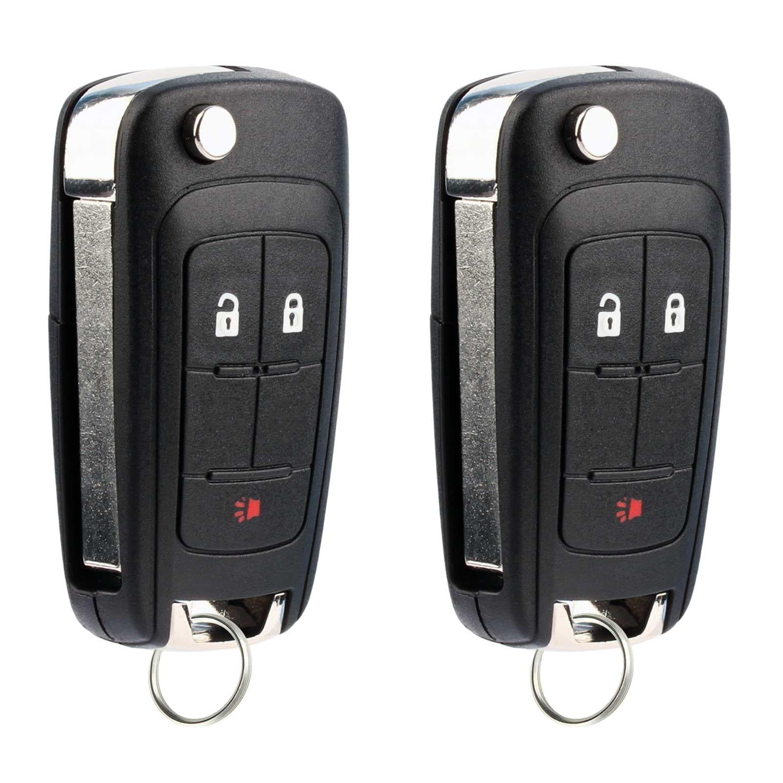 KeylessOption GM Auto Car Key + Fob for Buick, Chevrolet, GMC, 3-Button ...