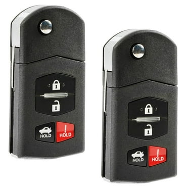 KeylessOption replacement blank flip key fob for Mazda (BBM4-67-5RY) 3 ...