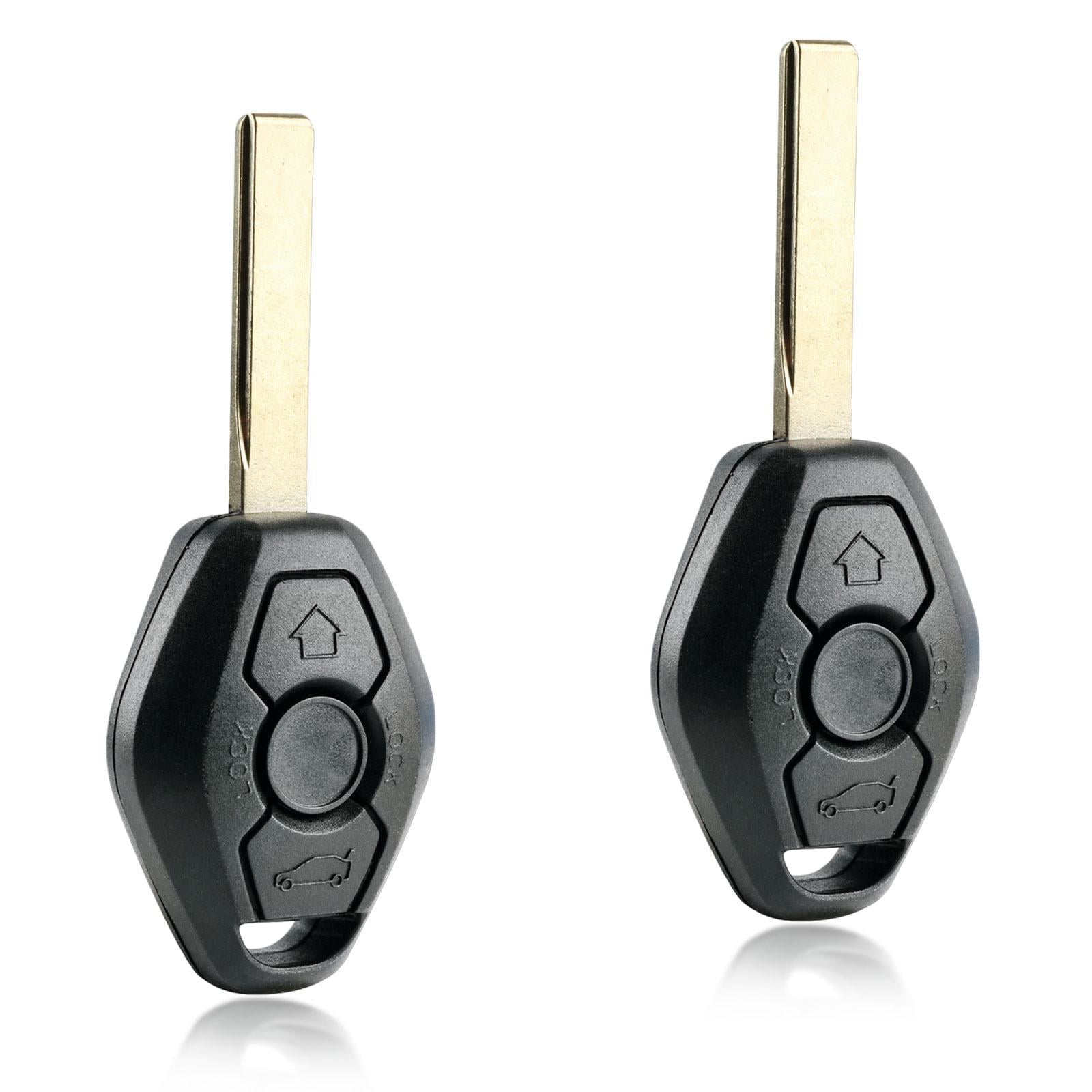 KeylessOption replacement blank smooth key + fob for BMW 3, 5, 6 series ...