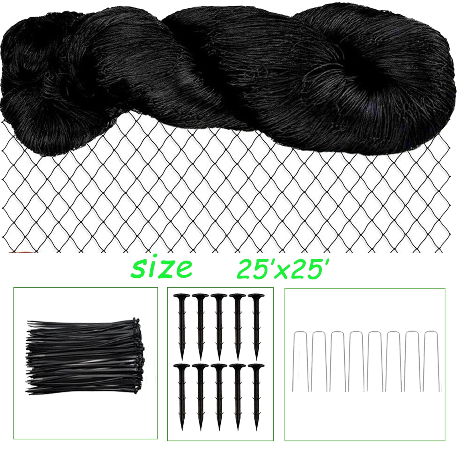 Bird Netting, Keylever 25 x 25 FT, Reusable Chicken Wire Fencing Mesh ...