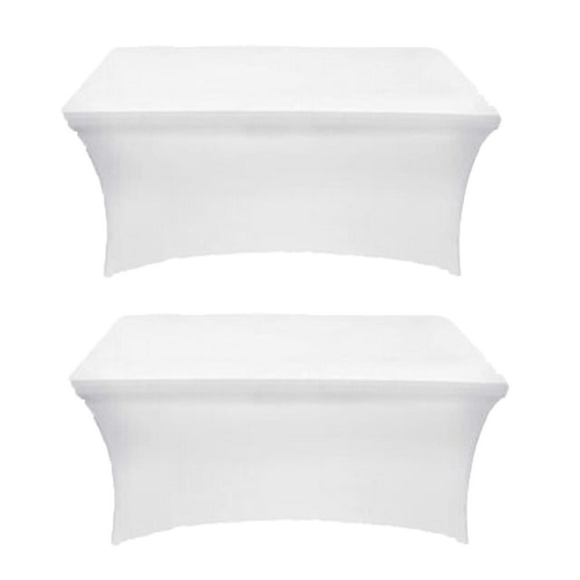 Keylever 6FT Fitted Tablecloths for Rectangle Tables, White Stretch ...