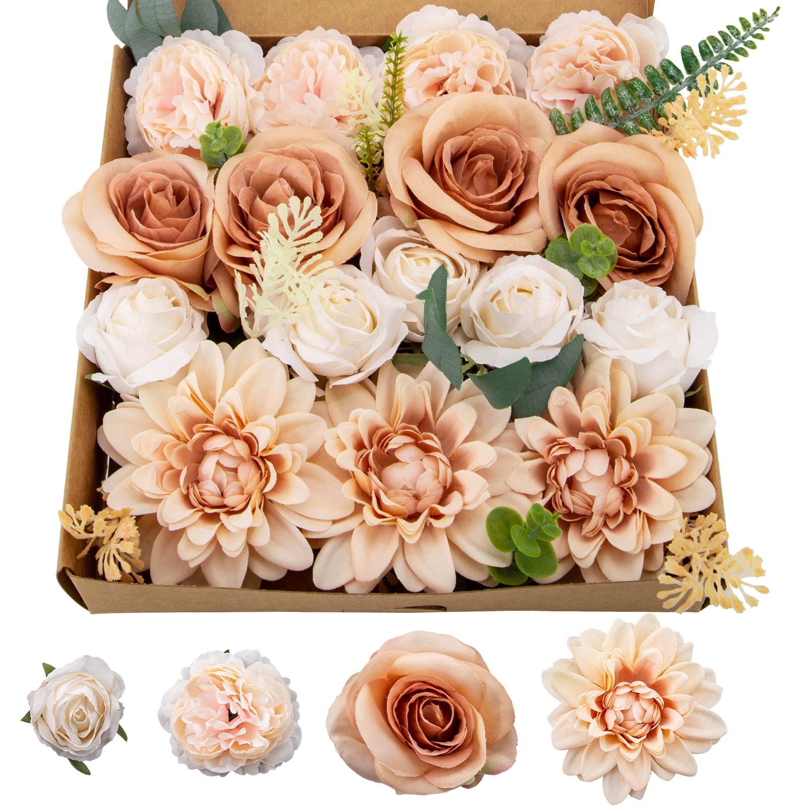 Keylever Artificial Flowers Rose Combo Box Set, Silk Fake Flowers Bulk ...