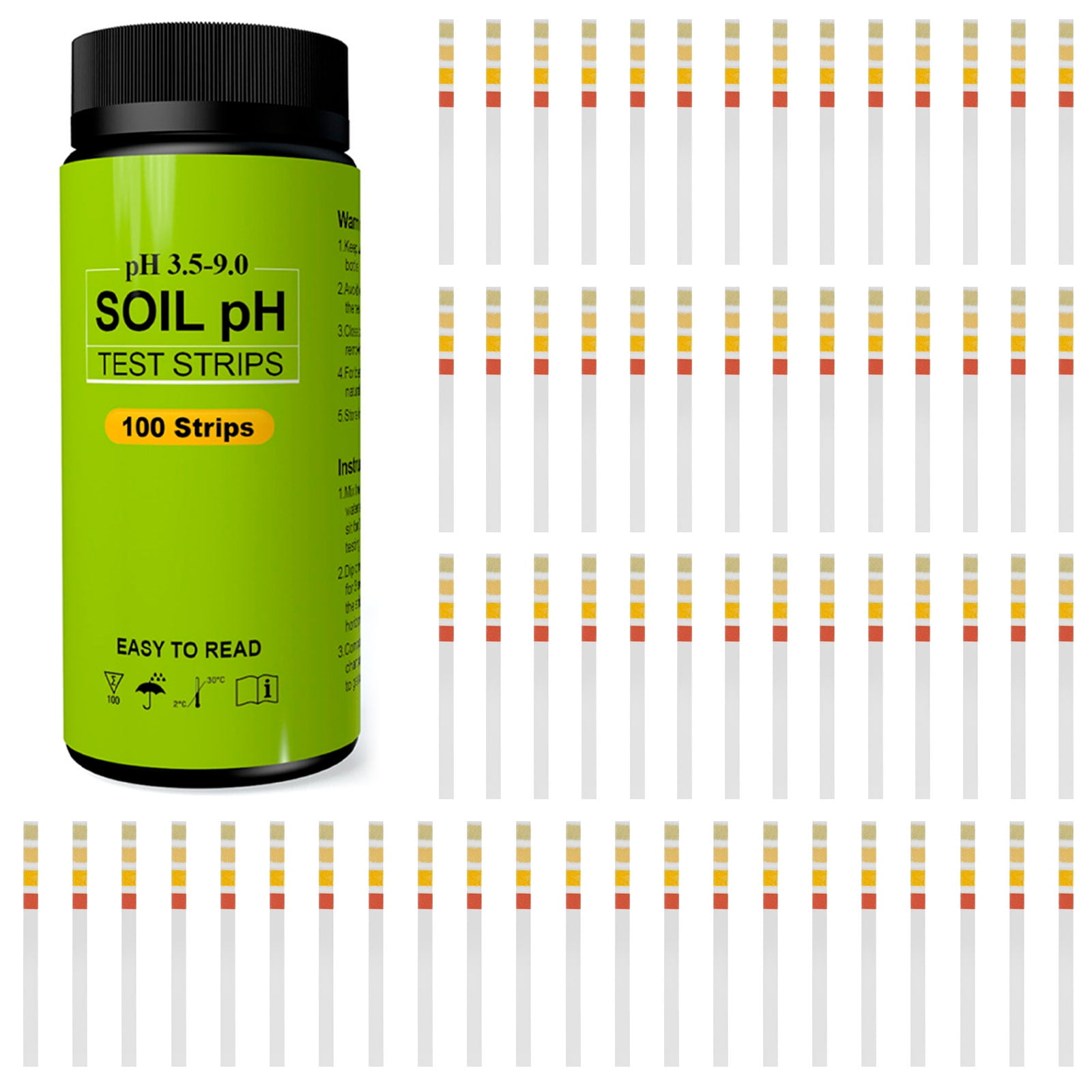 Keyohome 100 Pack Soil pH Test Strips (3.5-9.0 Range) Practical Easy to ...