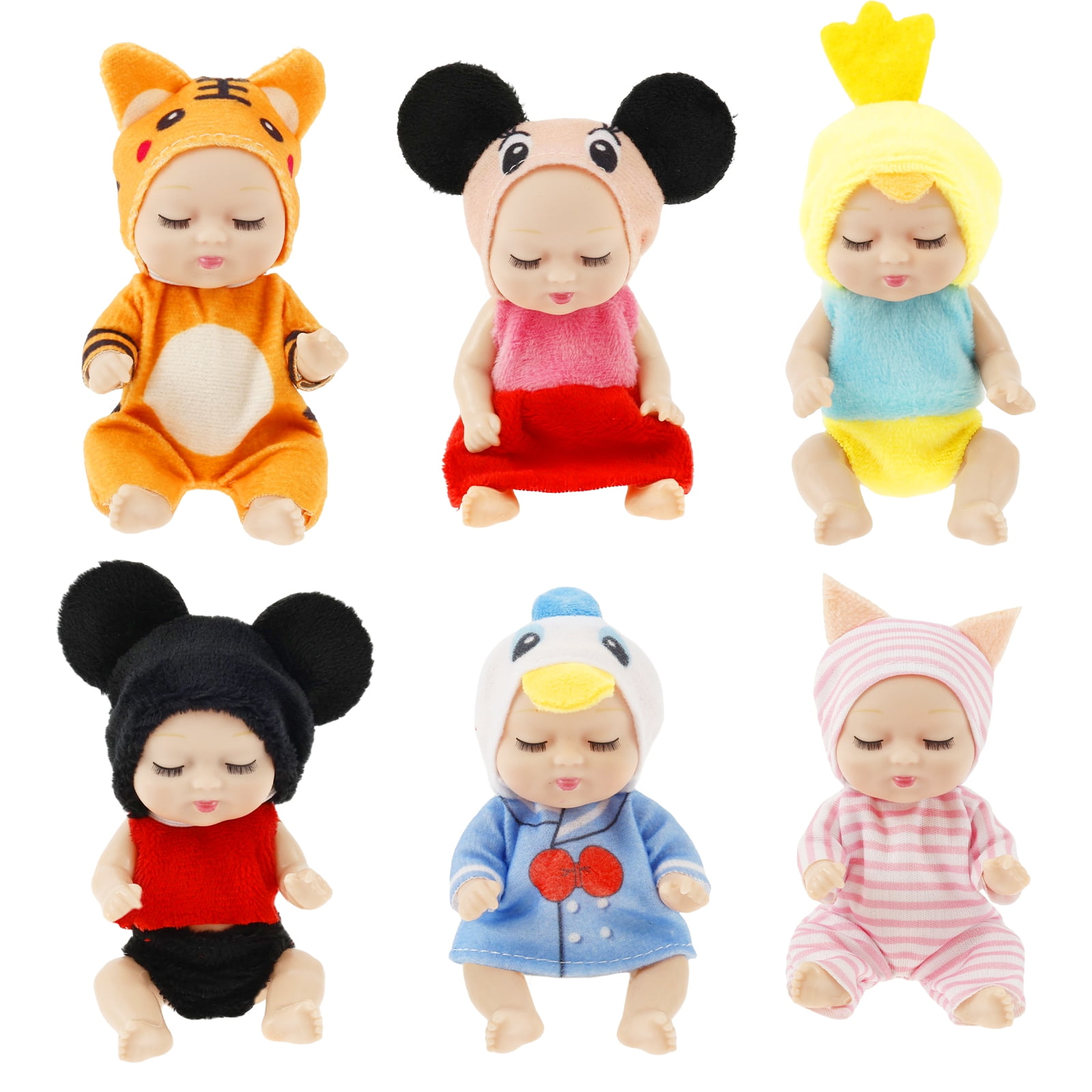 Keyohome 12Pcs PVC Plastic Simulation Dress up Mini Doll Easy Cleaning ...