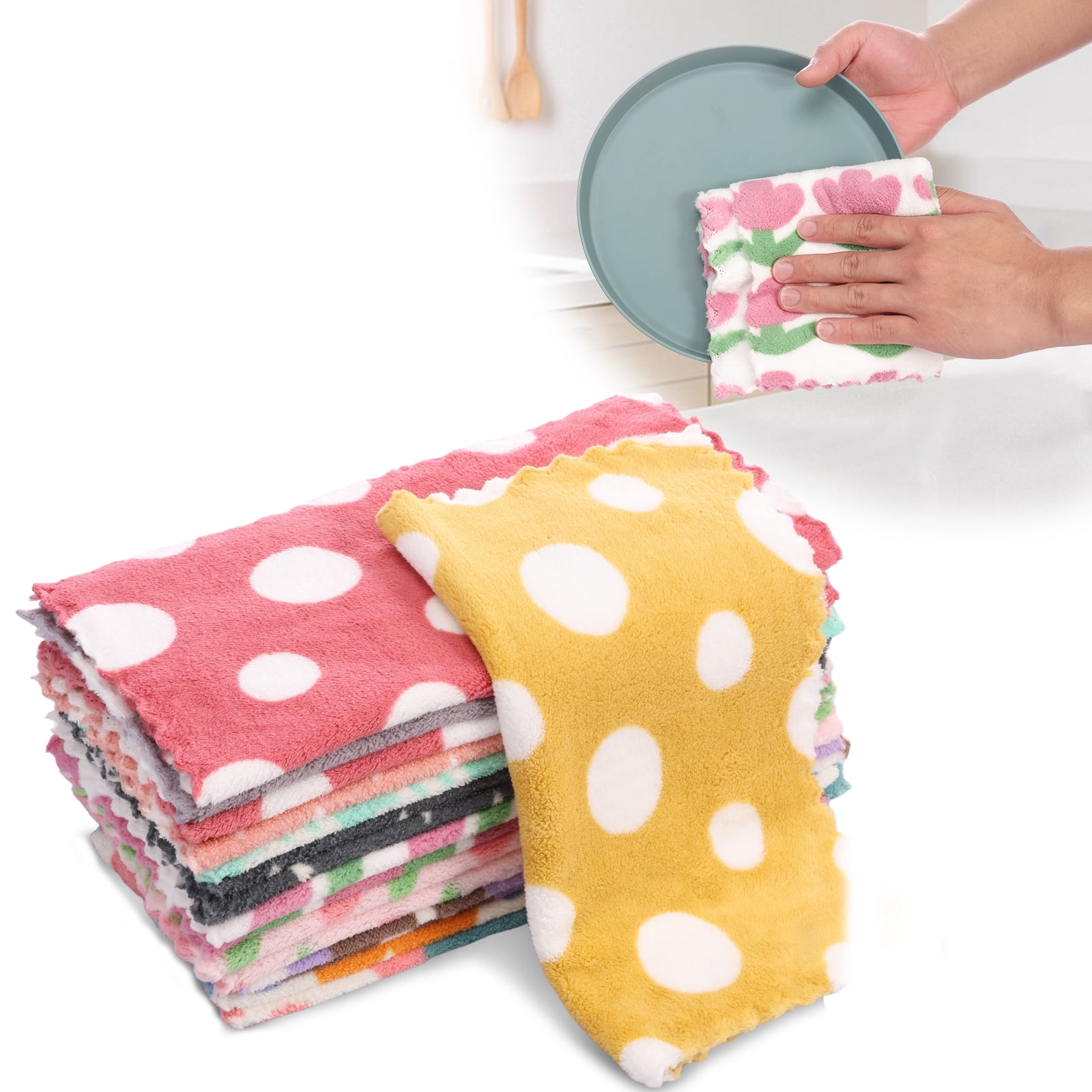 Keyohome 16Pcs Square Shape Cleaning Cloths for Counter Sink Cookware ...