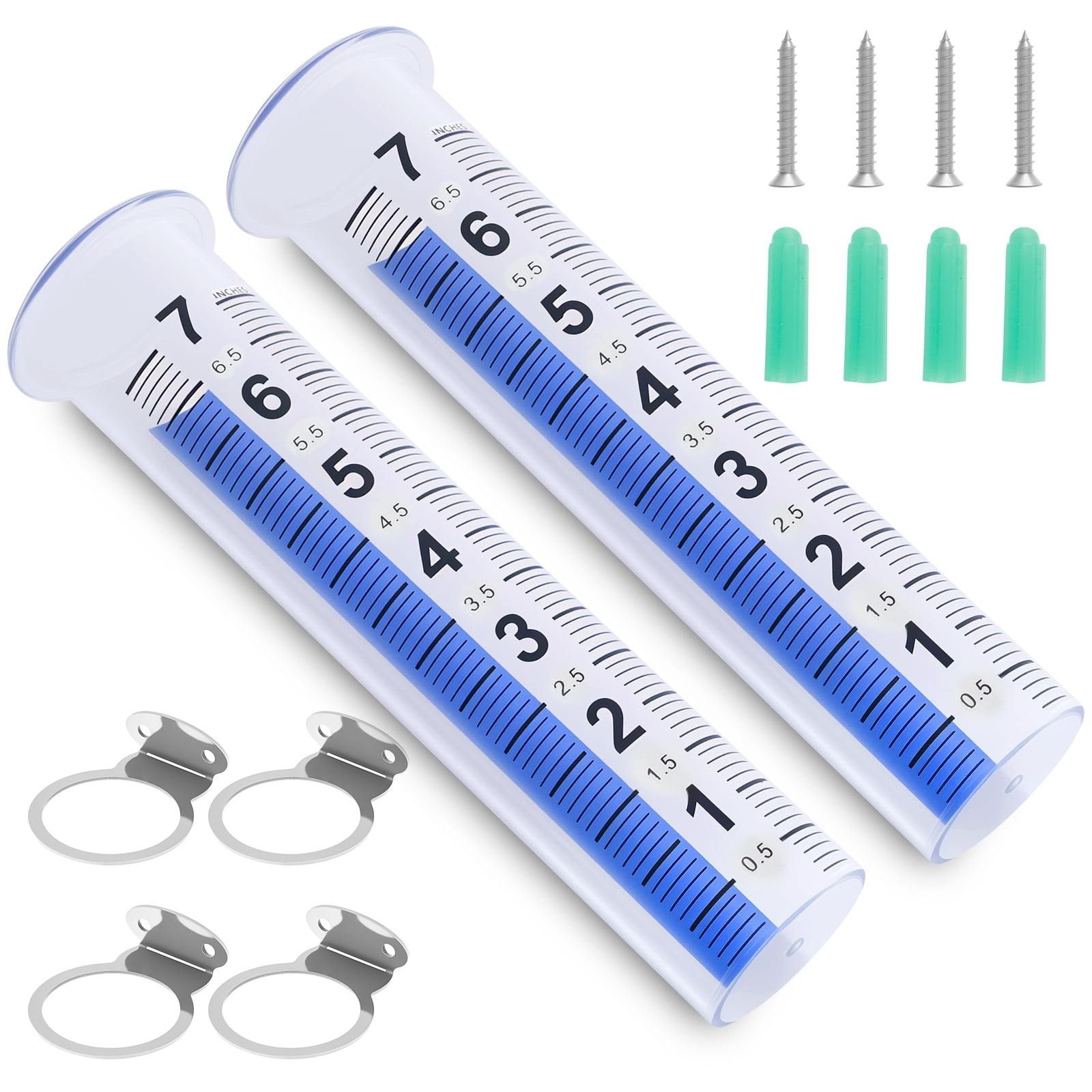 Keyohome 2Pcs Outdoor Rain Measure Gauge 7 Inch Precise Water Rain Tube ...