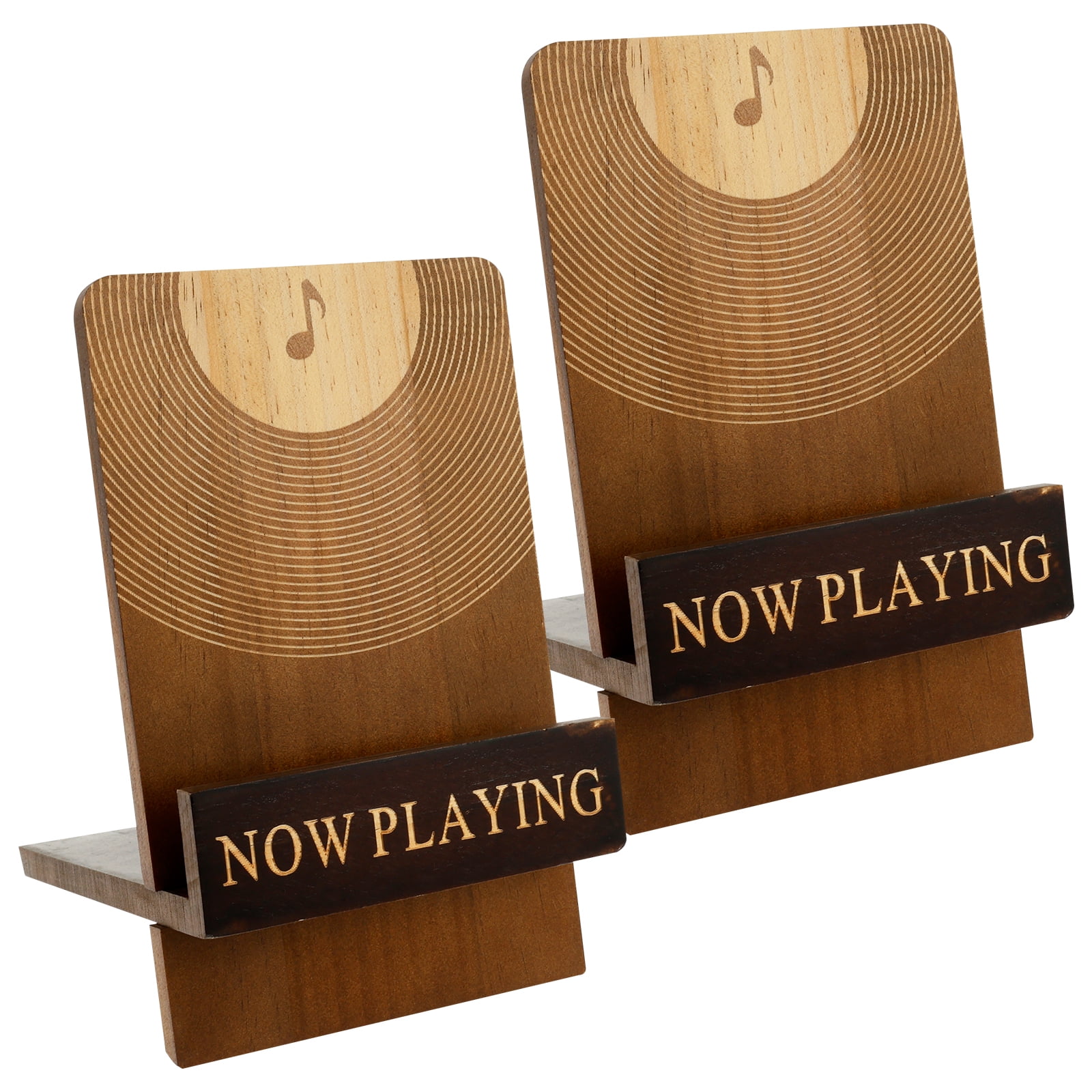 Keyohome 2Pcs Wooden Vinyl Record Storage Stand Multipurpose Now ...