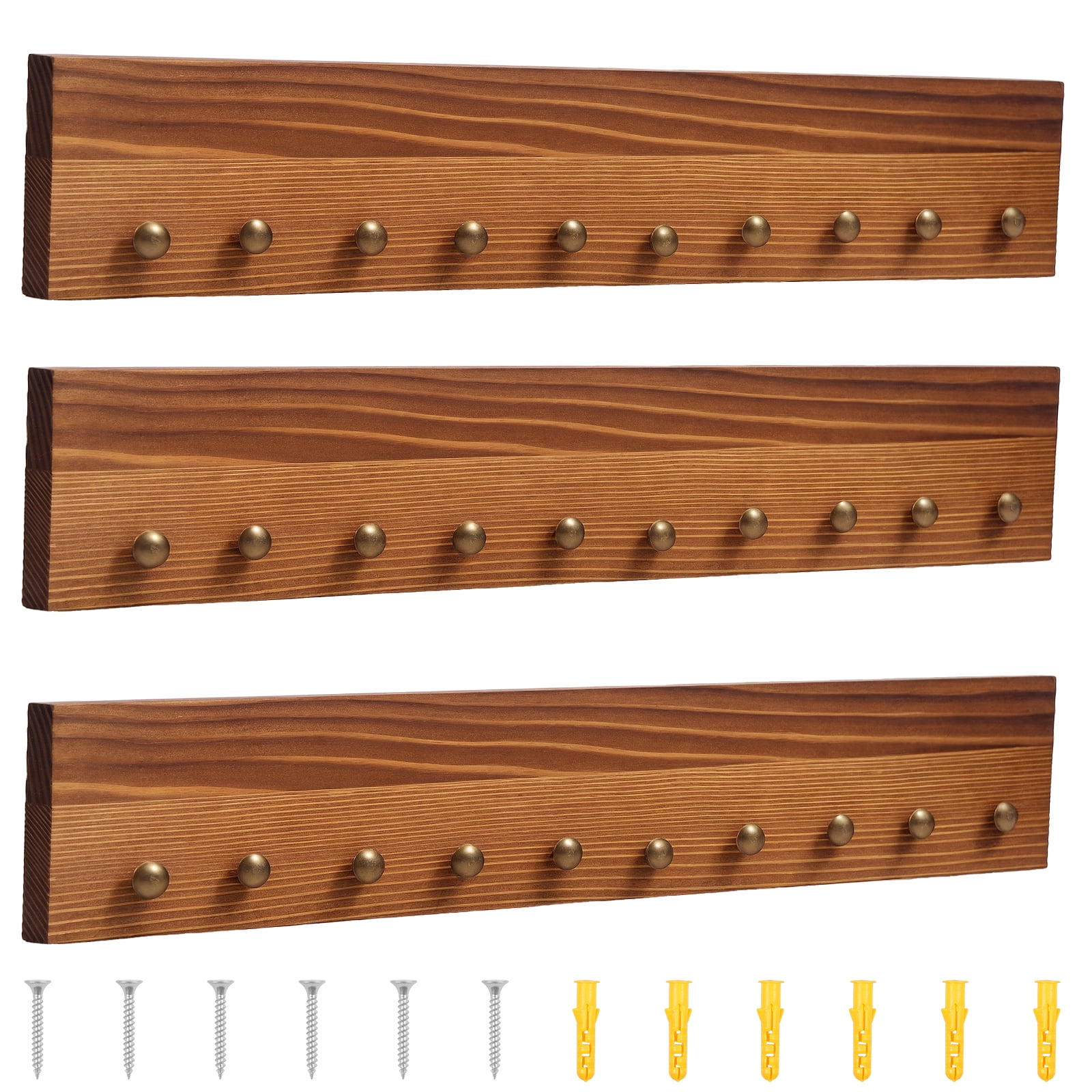 Keyohome 3 Pcs Wood Challenge Coin Holder with Brass Tone Metal Nail ...