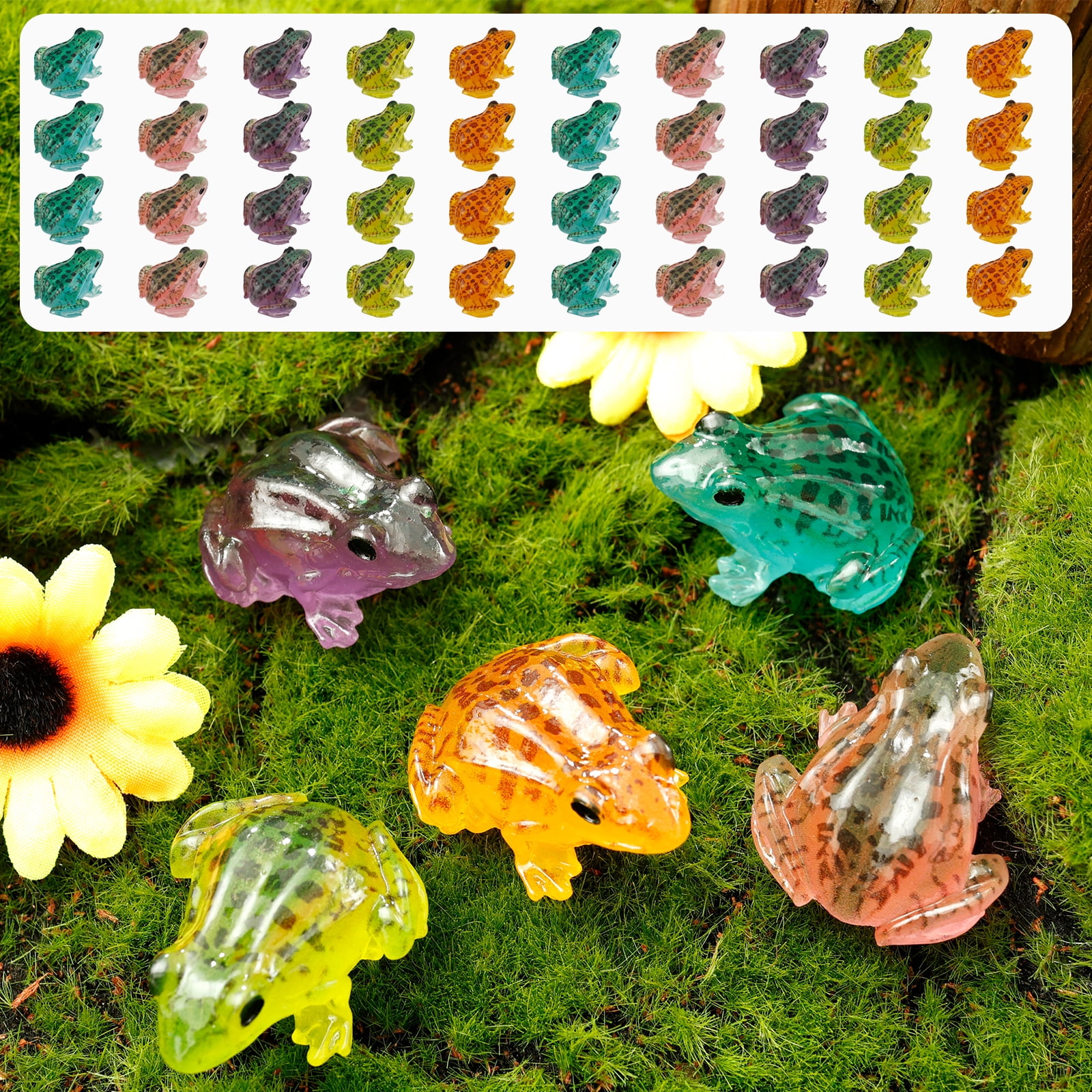 Keyohome 40Pcs Resin Luminous Simulation Frog Shape Figurines for DIY ...