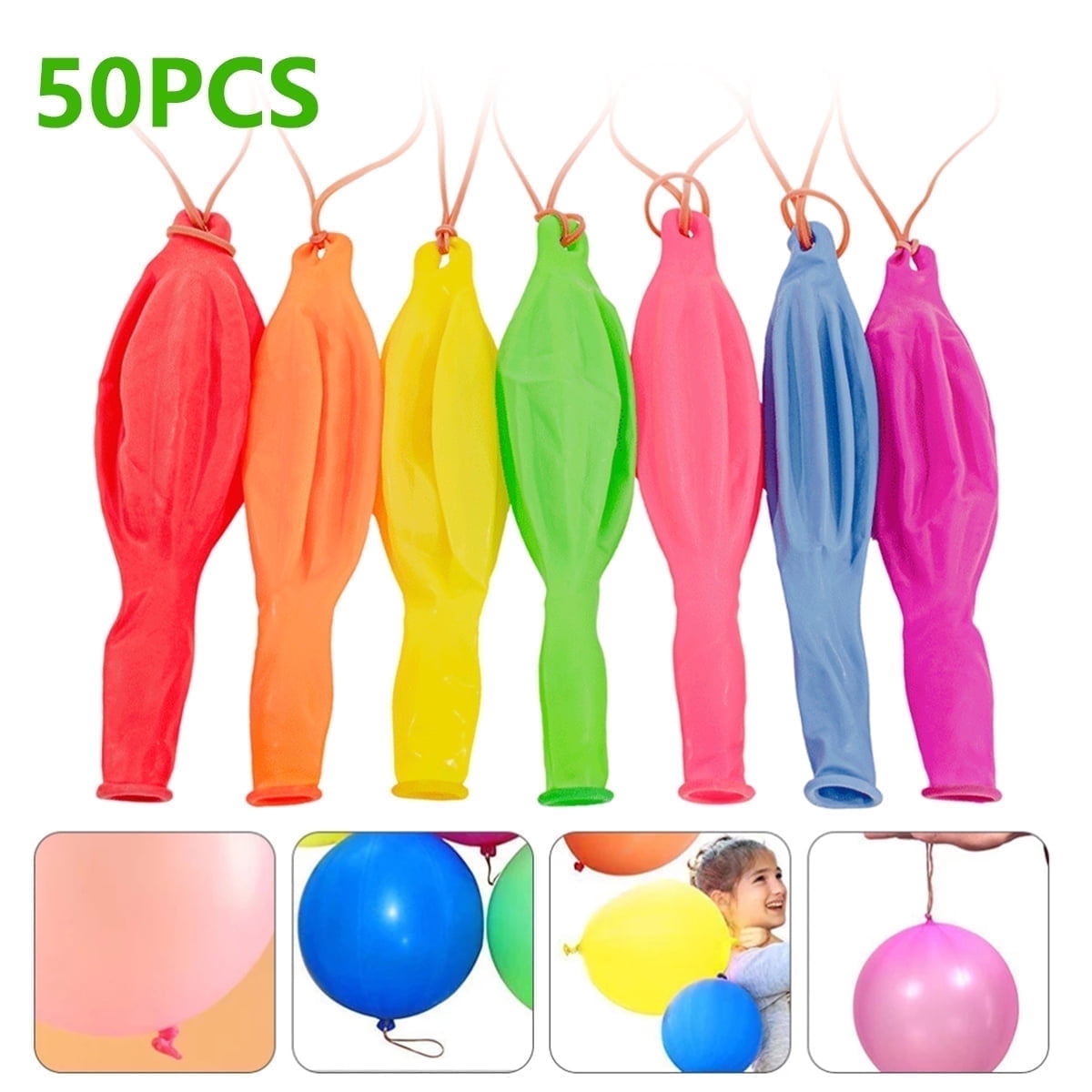 Keyohome 50pcs Colorful Punch Balloons, Latex, Reusable, Indoor and ...